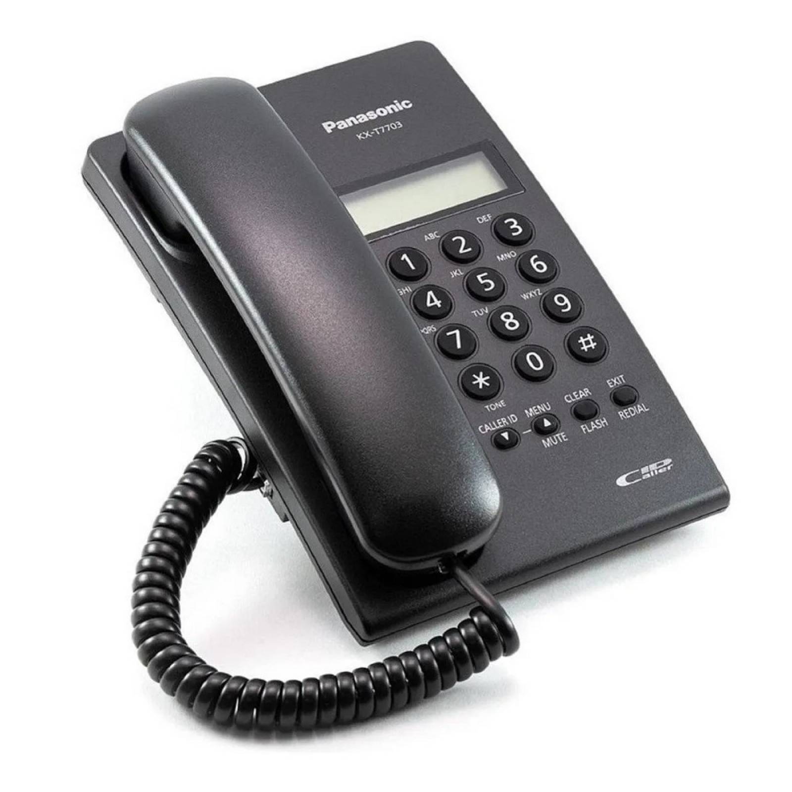 Teléfono analógico Panasonic Alambrico 30 KX-T7703X-B