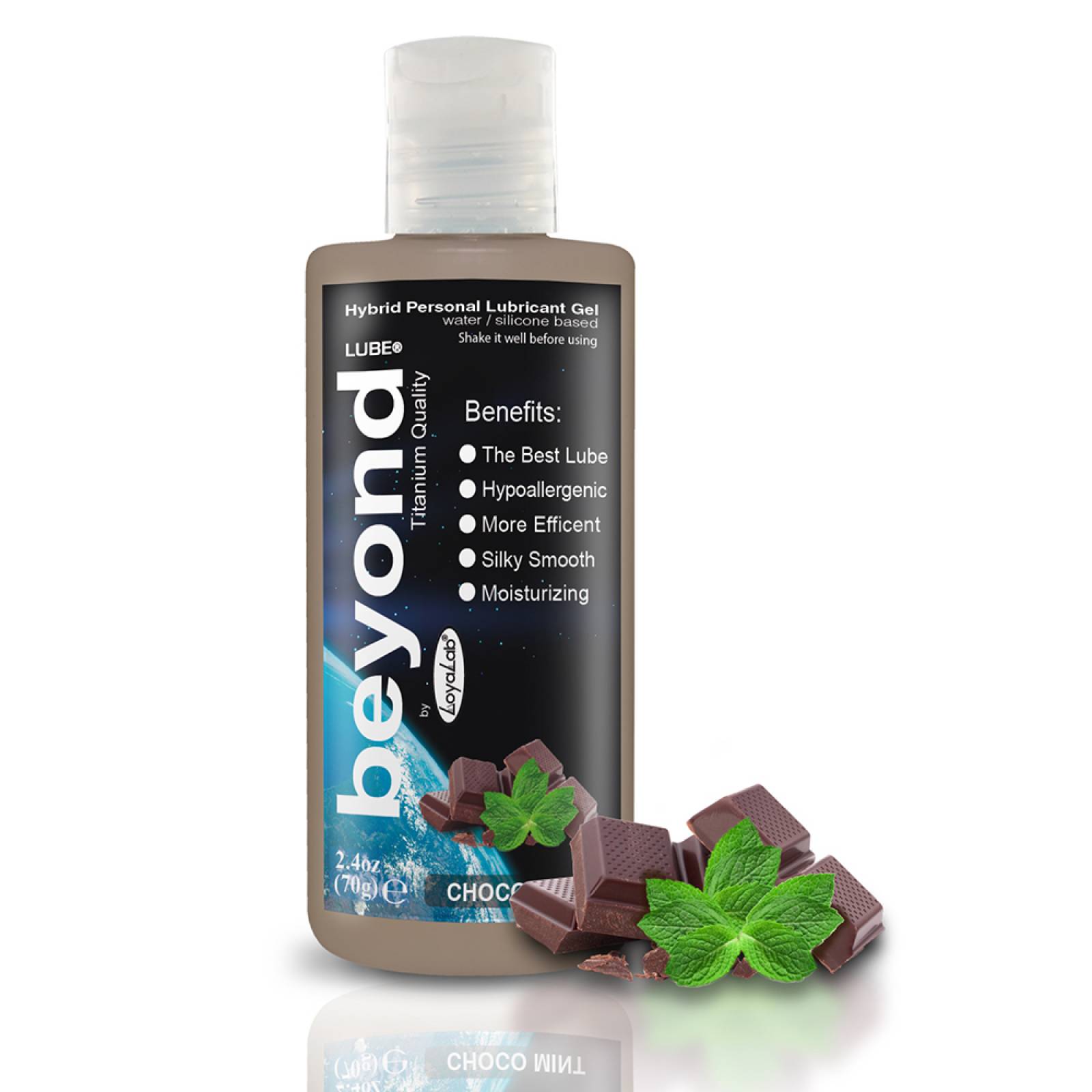 Gel Lubricante Intimo Híbrido, Beyond Lube de Choco Menta 70 g, Mod: 566t