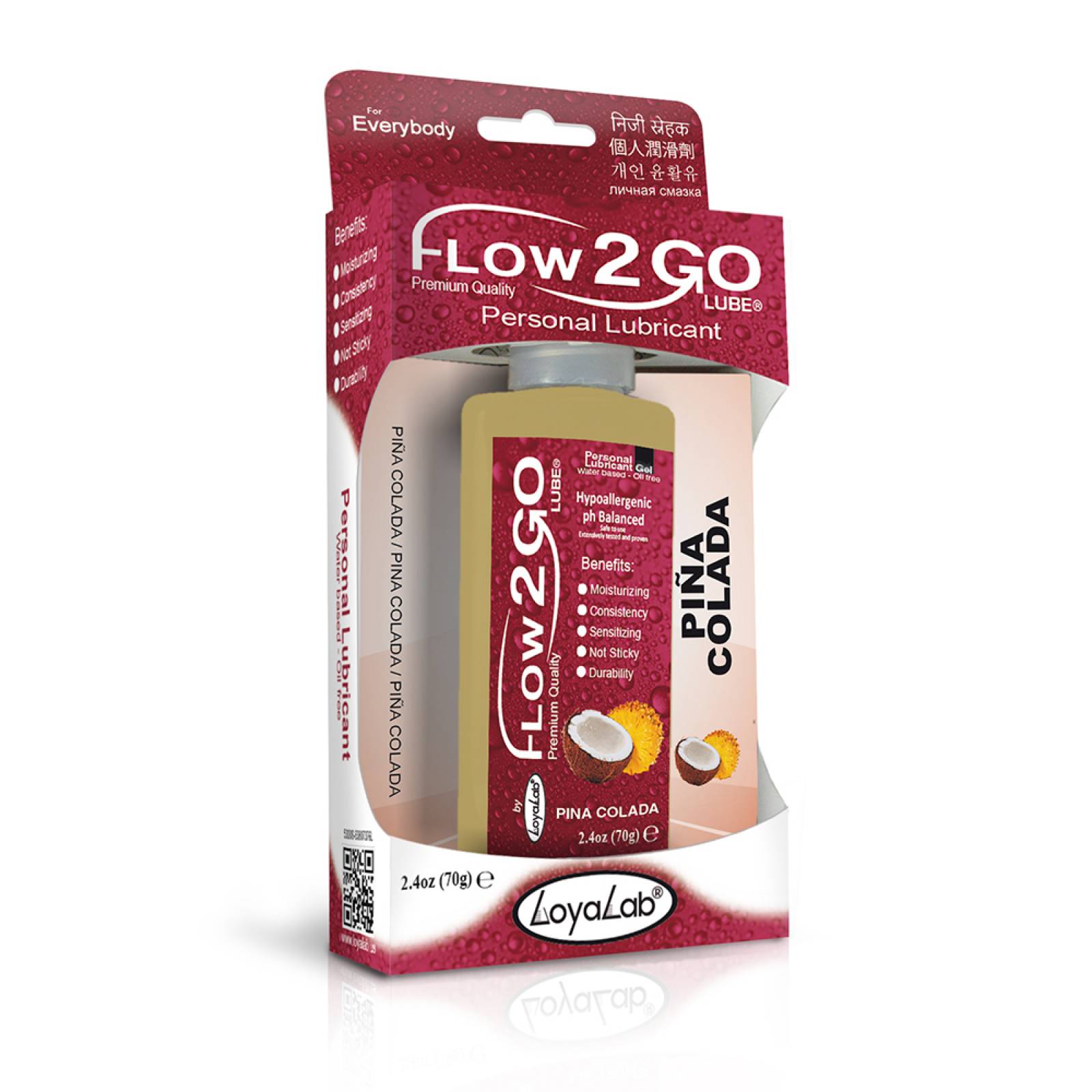 Gel Lubricante Intimo Premium Base Agua, Flow2GO Lube de Piña Colada 70 ...