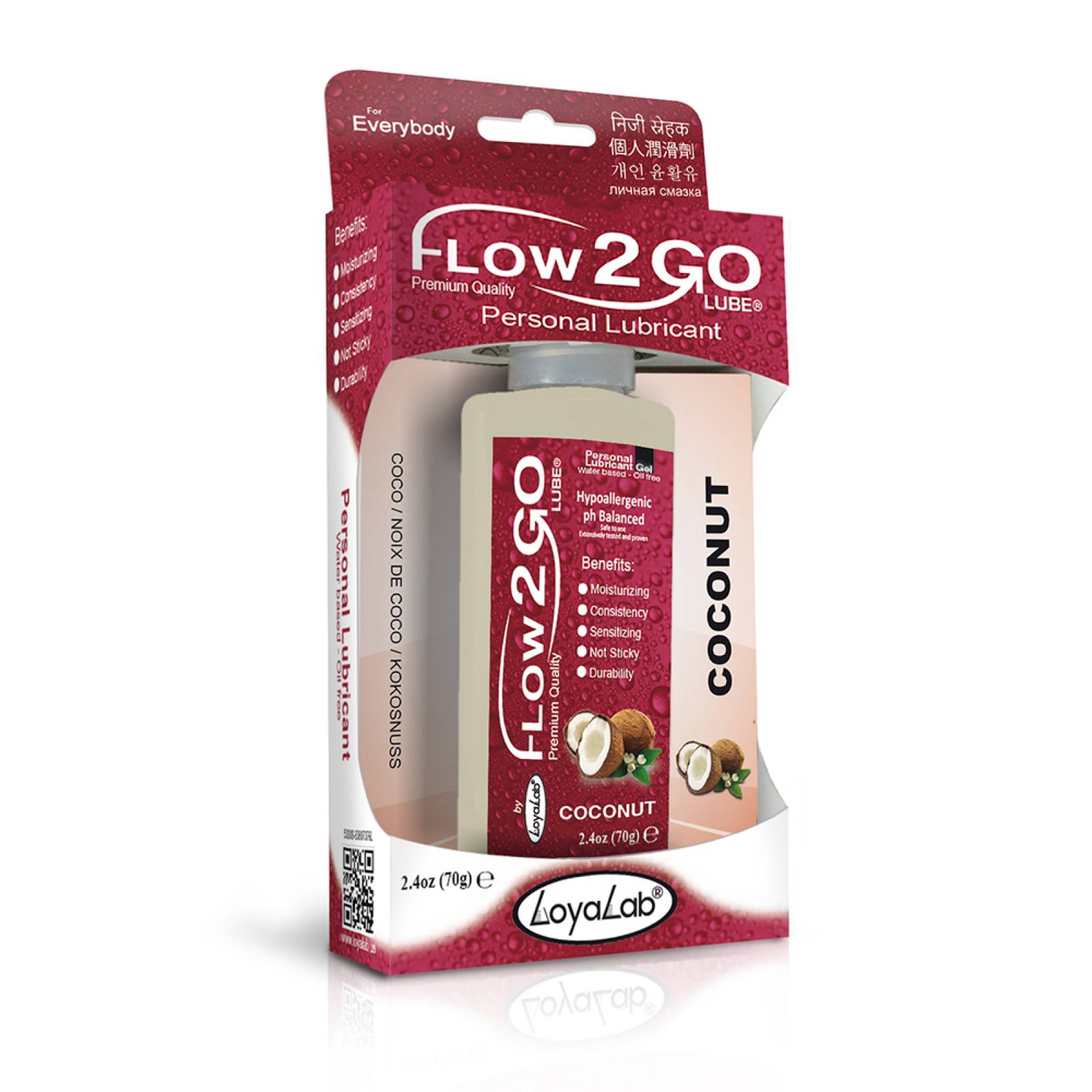 Gel Lubricante Intimo Premium Base Agua, Flow2GO Lube de Coco 70 g, Mod ...