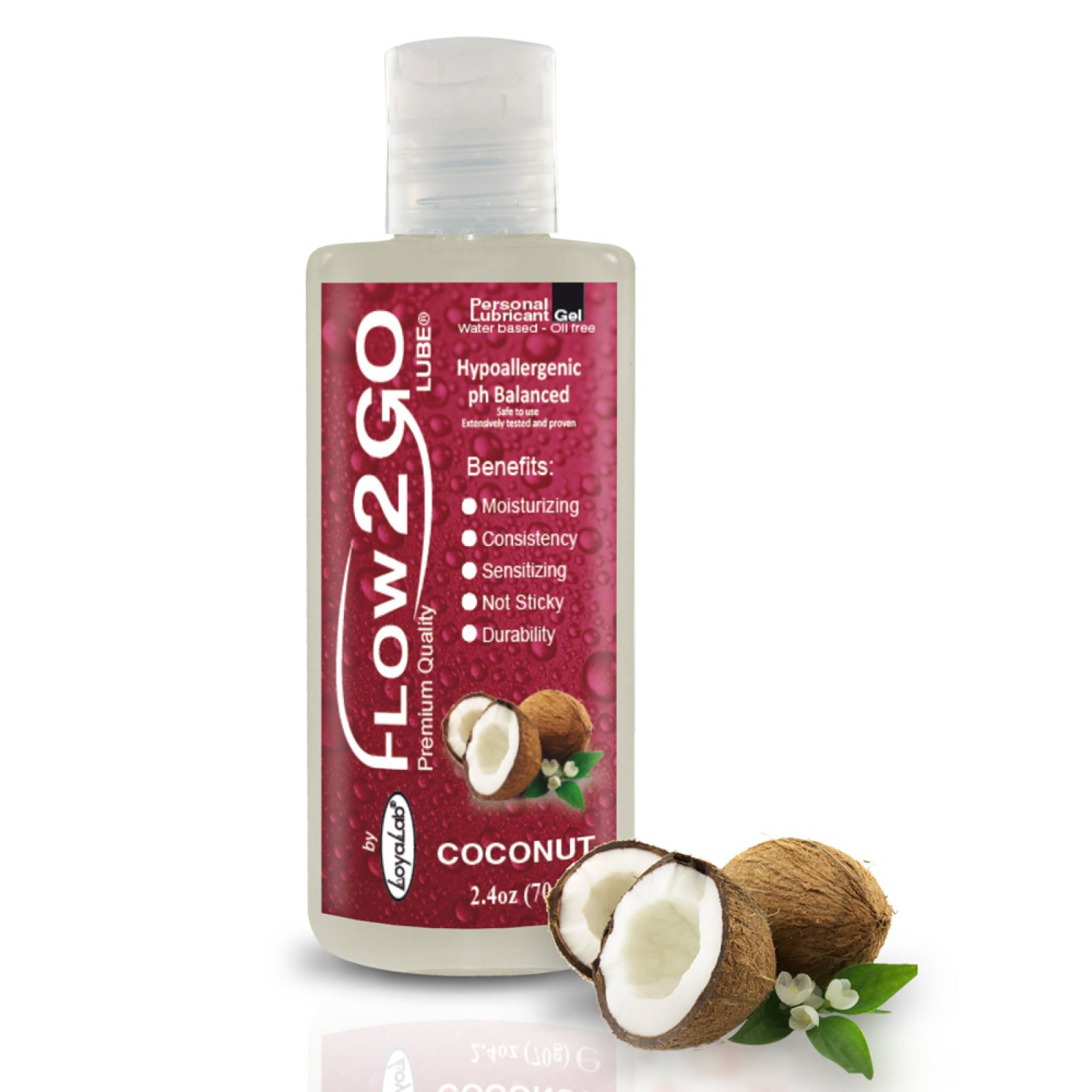 Gel Lubricante Intimo Premium Base Agua, Flow2GO Lube de Coco 70 g, Mod ...