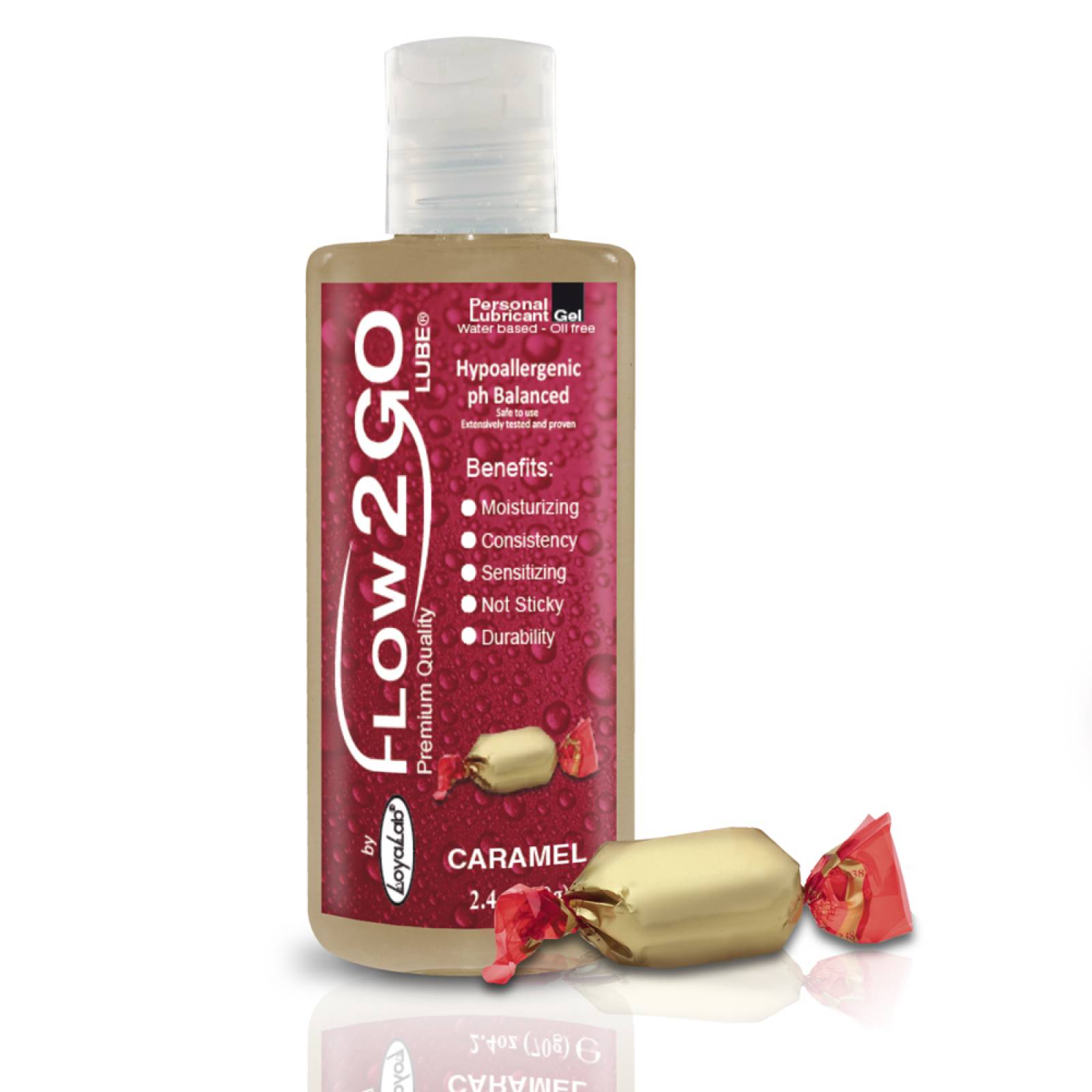 Gel Lubricante Intimo Premium Base Agua, Flow2GO Lube de Caramelo 70 g ...