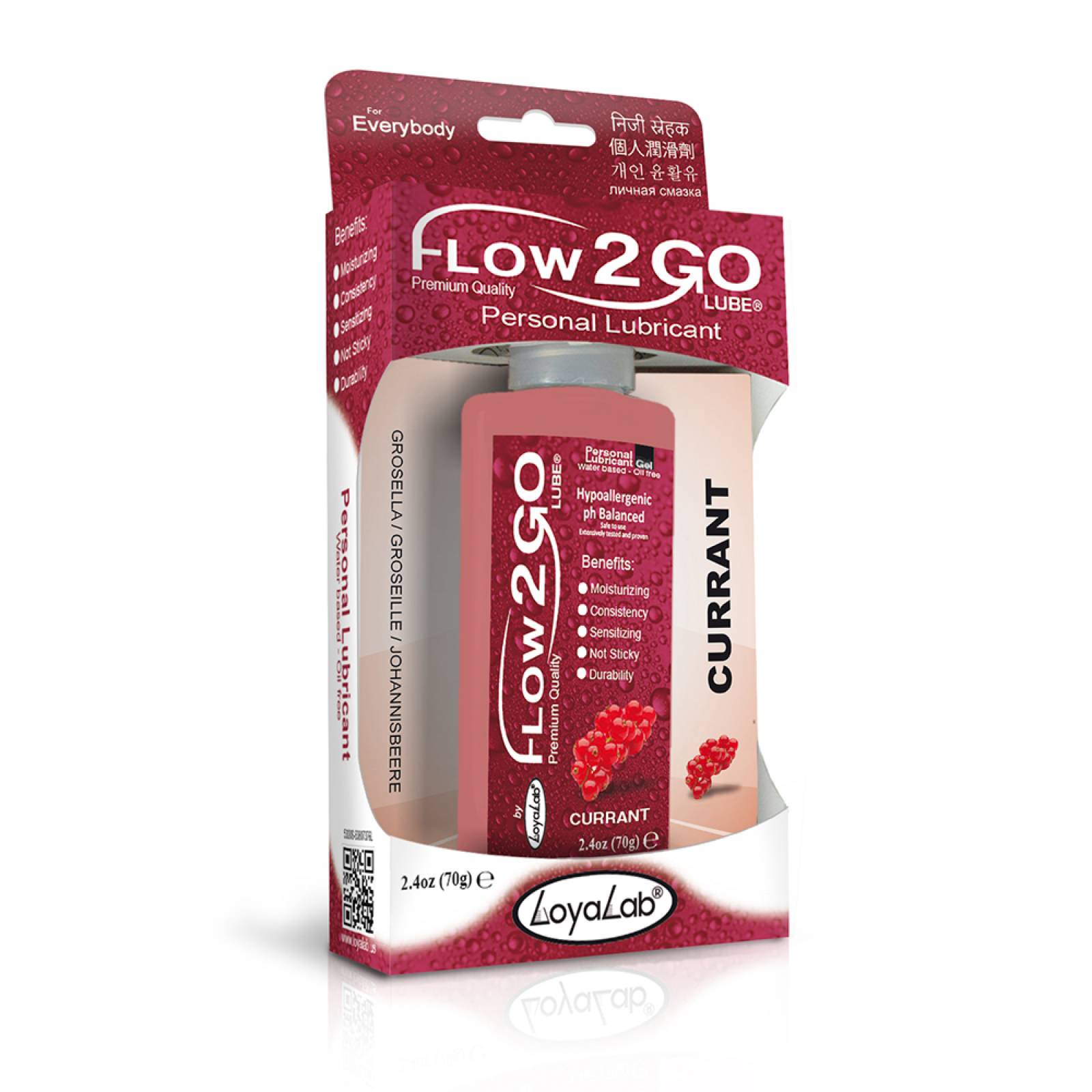Gel Lubricante Intimo Premium Base Agua, Flow2GO Lube de Grosella 70 g ...