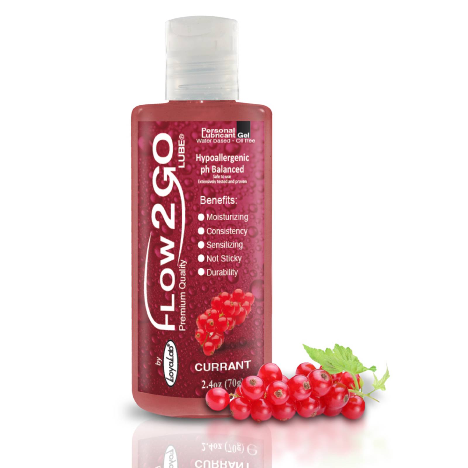Gel Lubricante Intimo Premium Base Agua, Flow2GO Lube de Grosella 70 g ...
