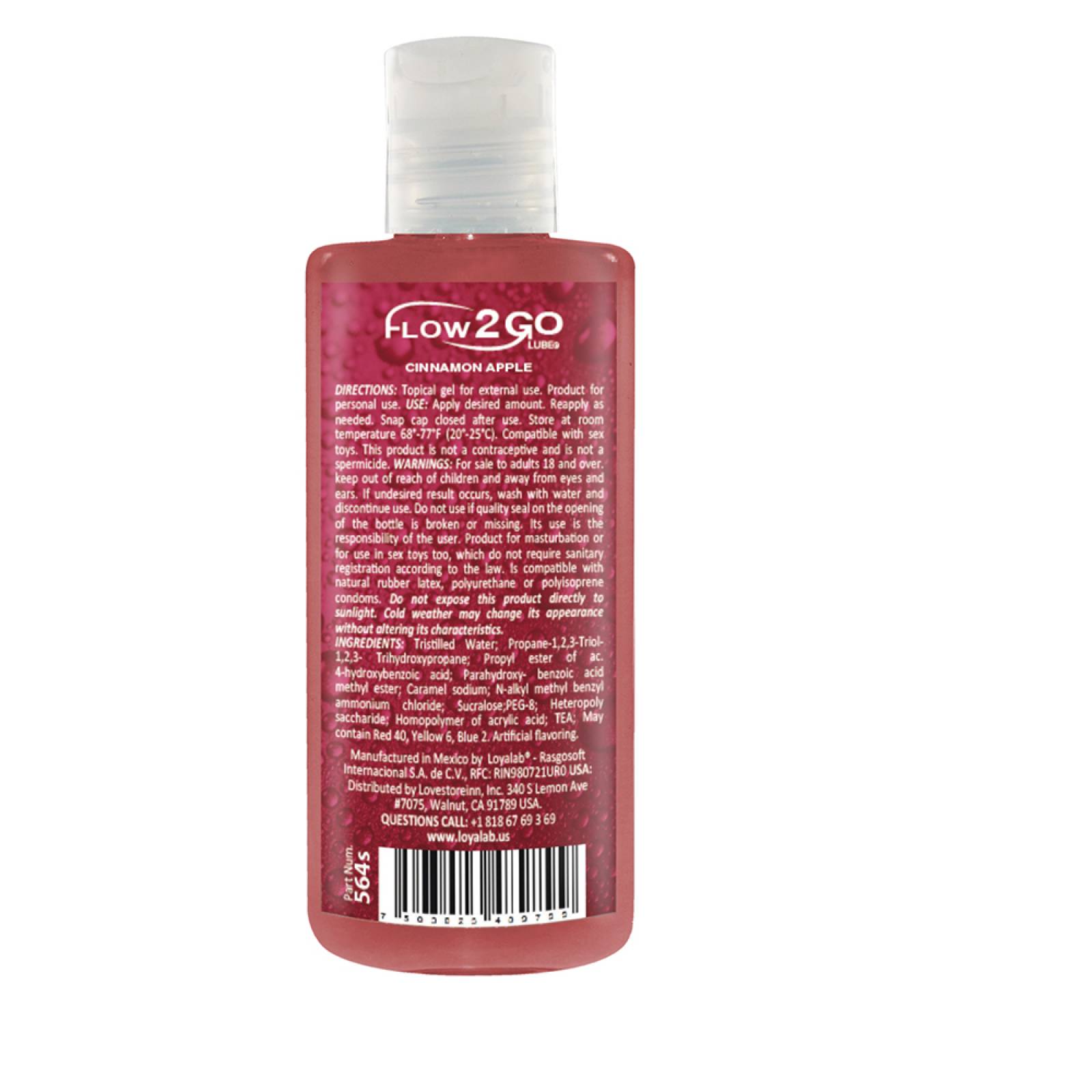 Gel Lubricante Intimo Premium Base Agua, Flow2GO Lube de Manzana Canela ...