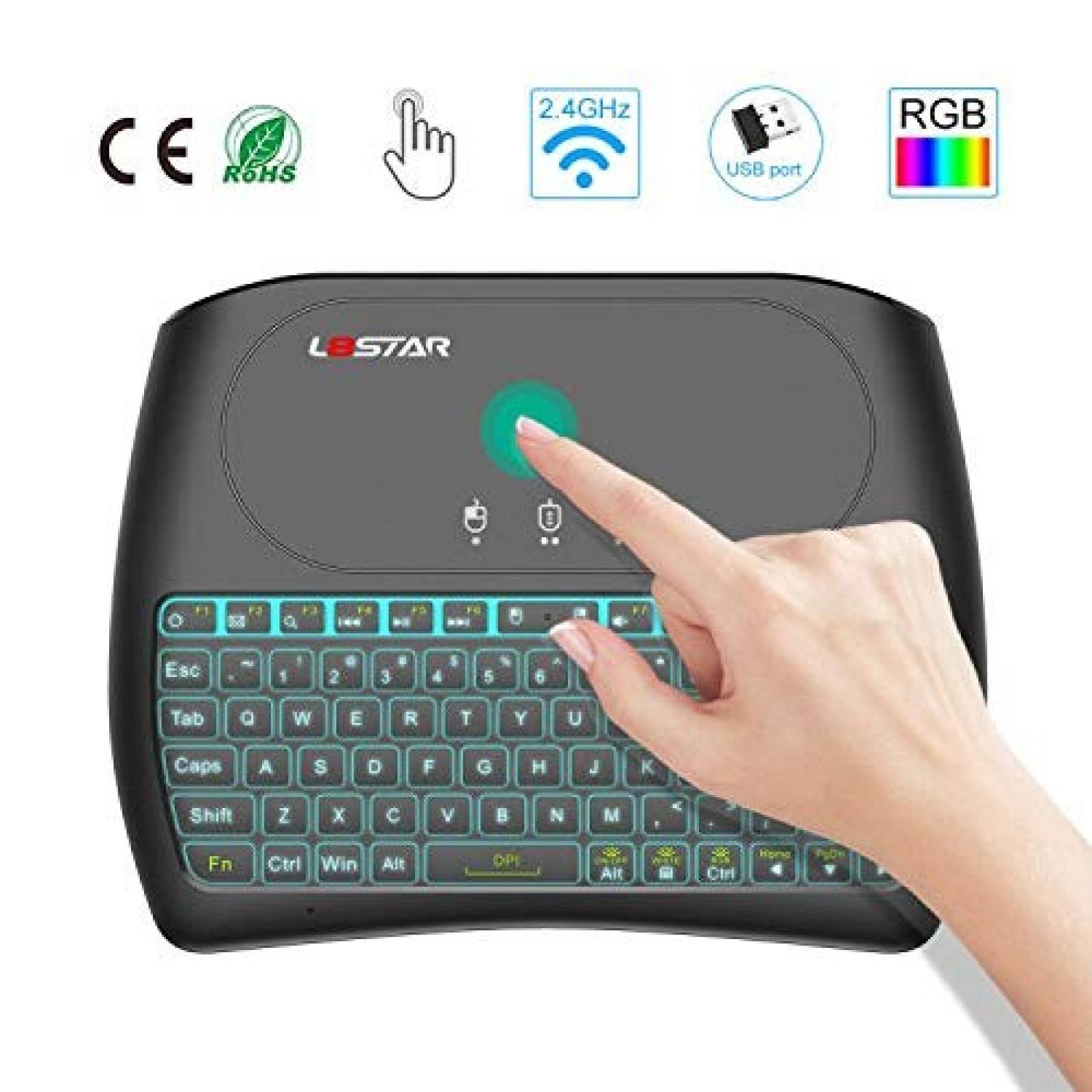 Mini touchpad L8star inalámbrico con teclado 2,4Ghz USB PC