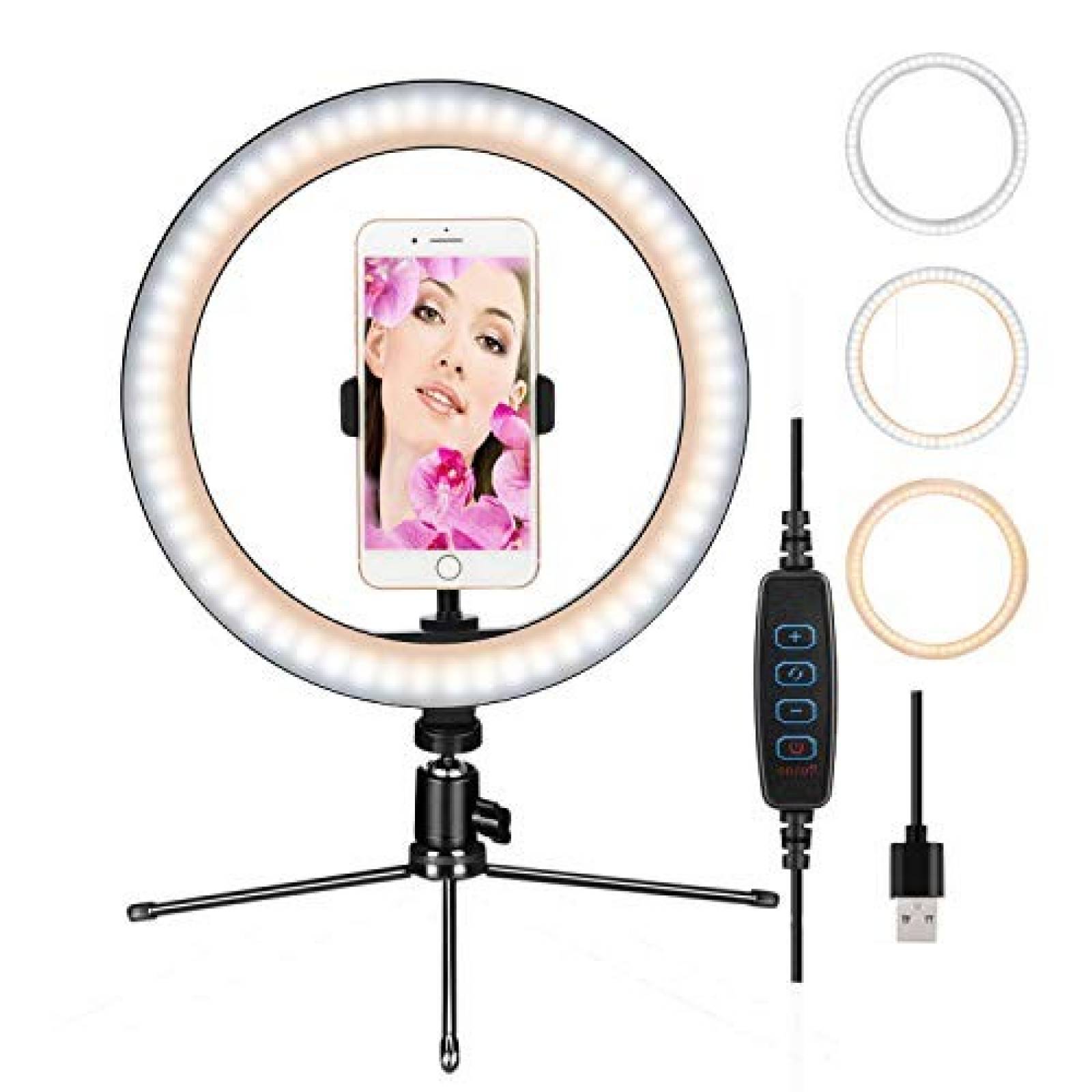 Anillo de luz LED CM CUMIZON 10'' -Negro