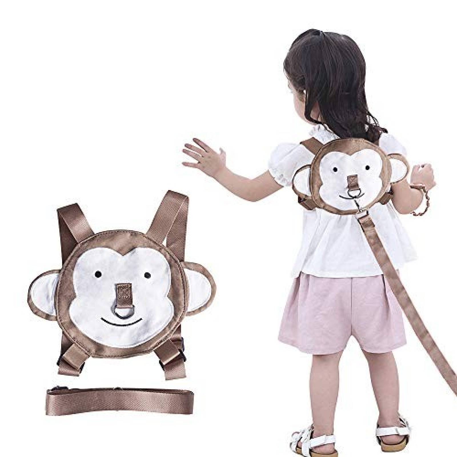 Mochila con arnés ibestby niños 1 a 3 años chango -Café