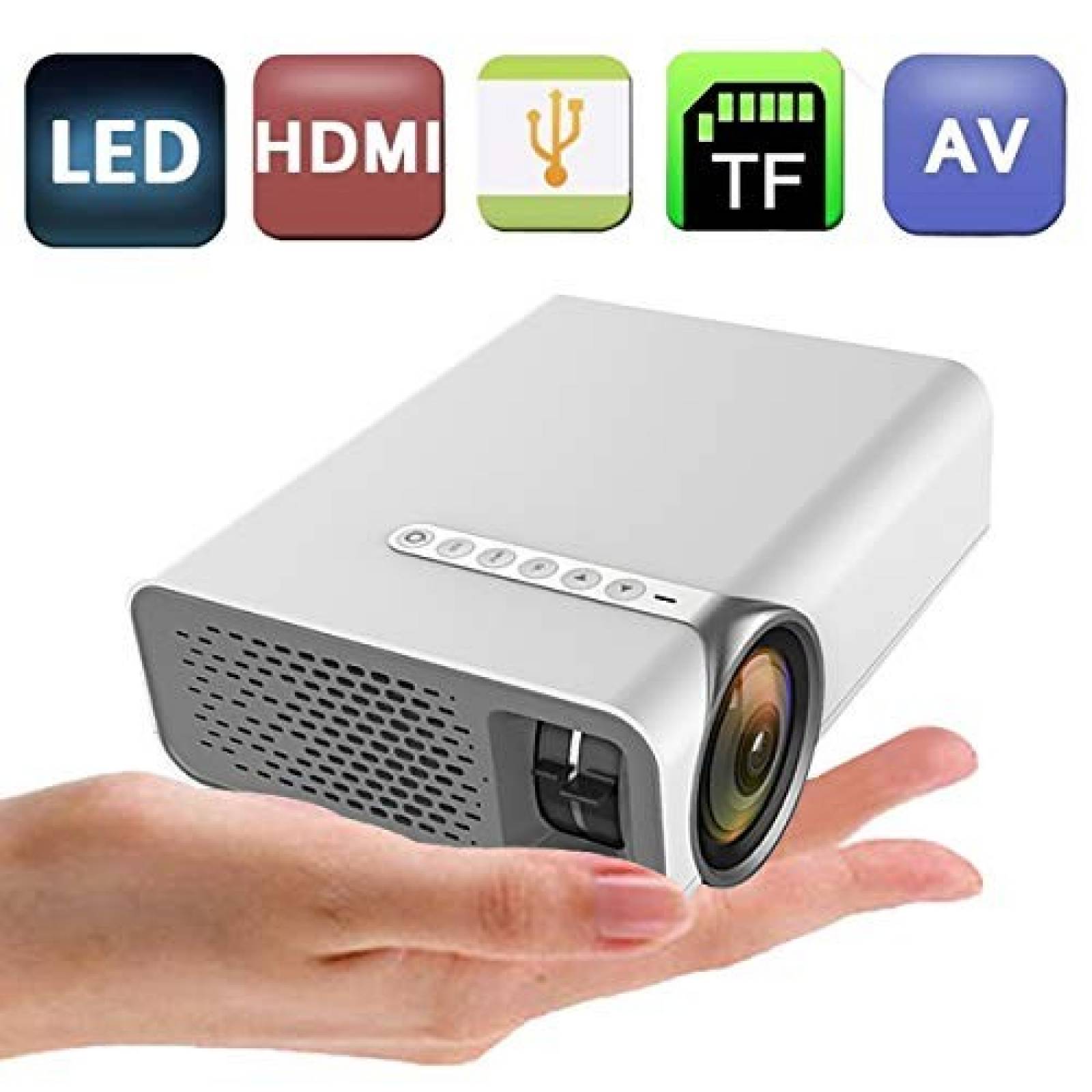Proyector LEJIADA® Mini HD 1080p 140'' LED 30 000hrs -Gris