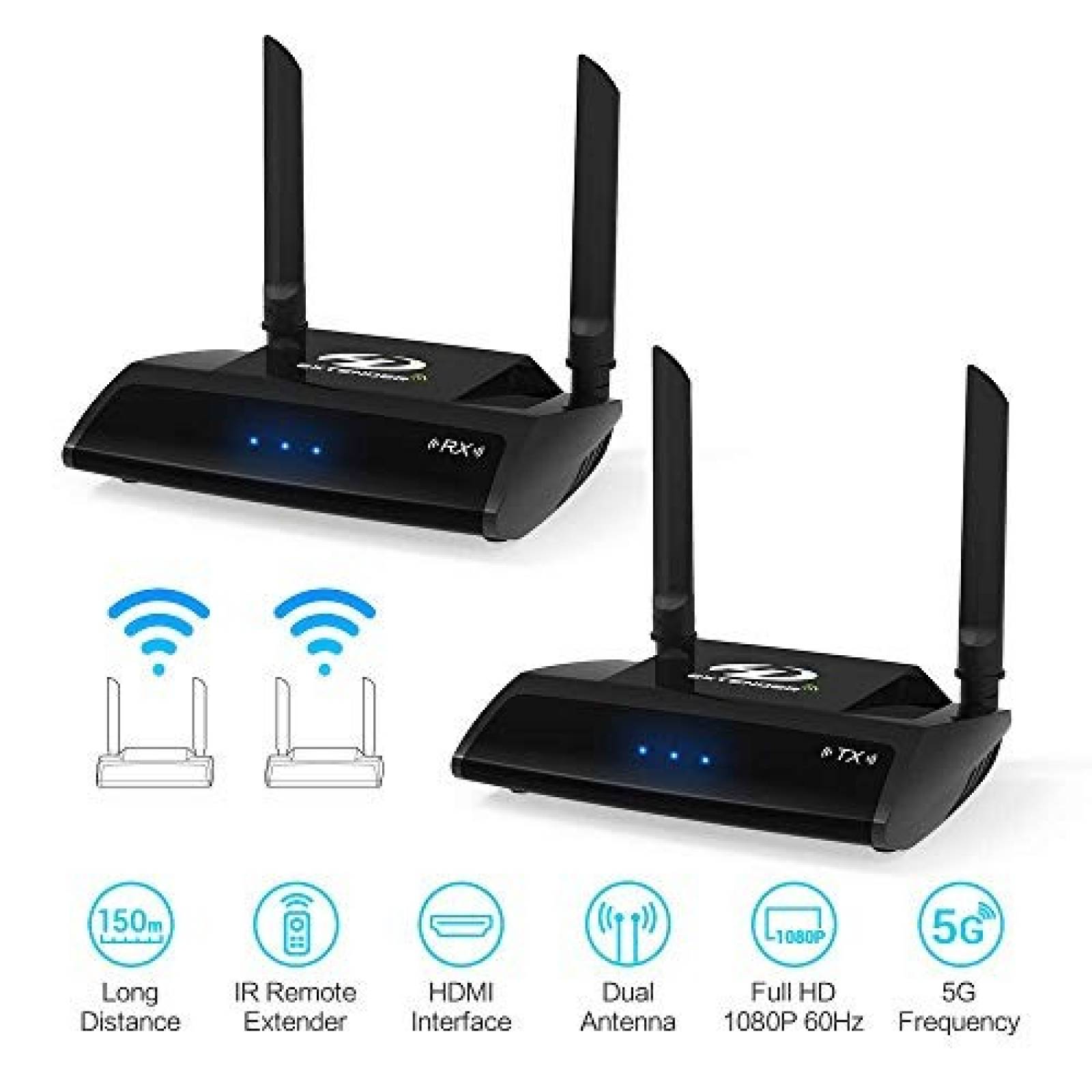 Transmisor Receptor PAKITE Wifi 5G 1080p Alcance 492ft