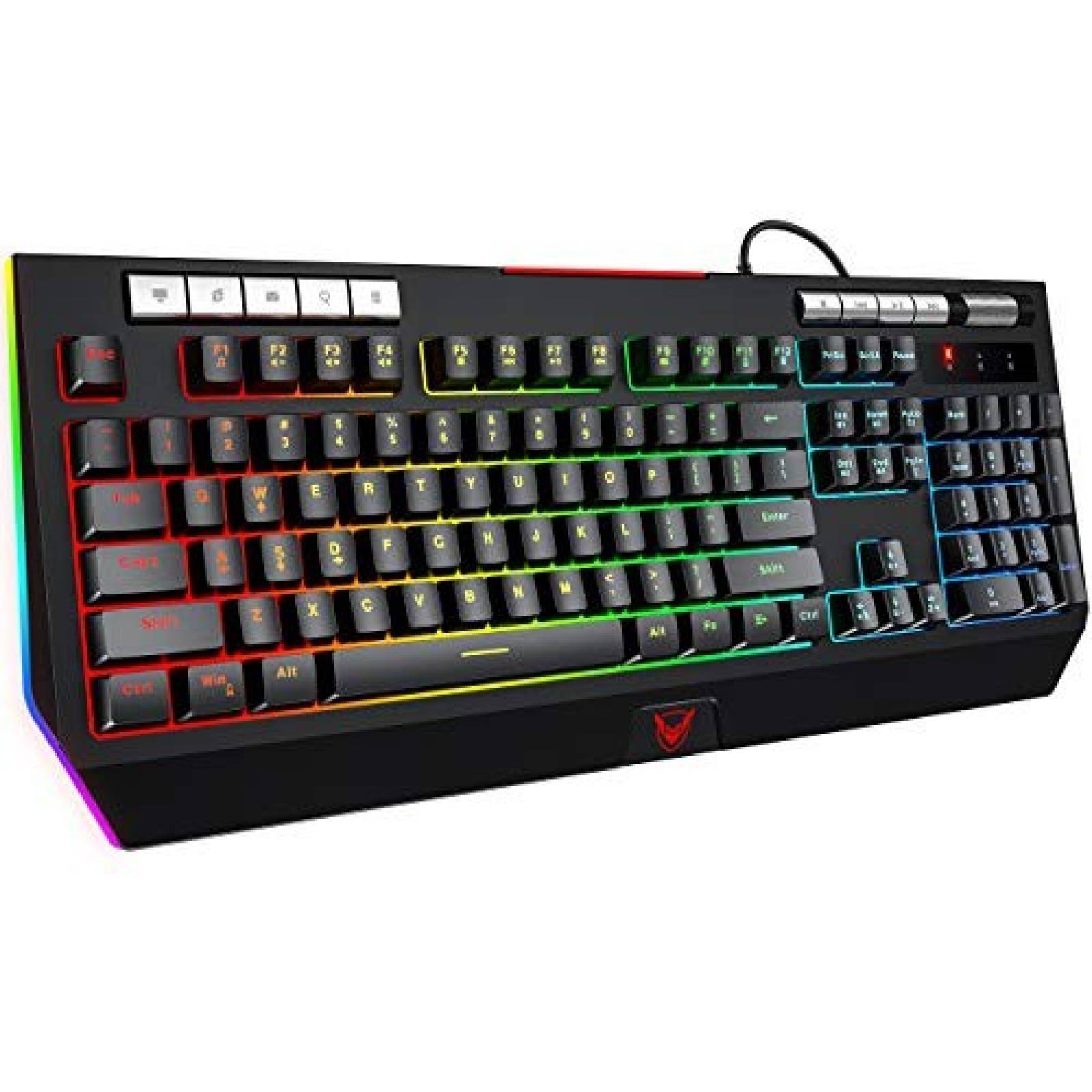 Teclado gamer PICTEK retroiluminación RGB -Negro