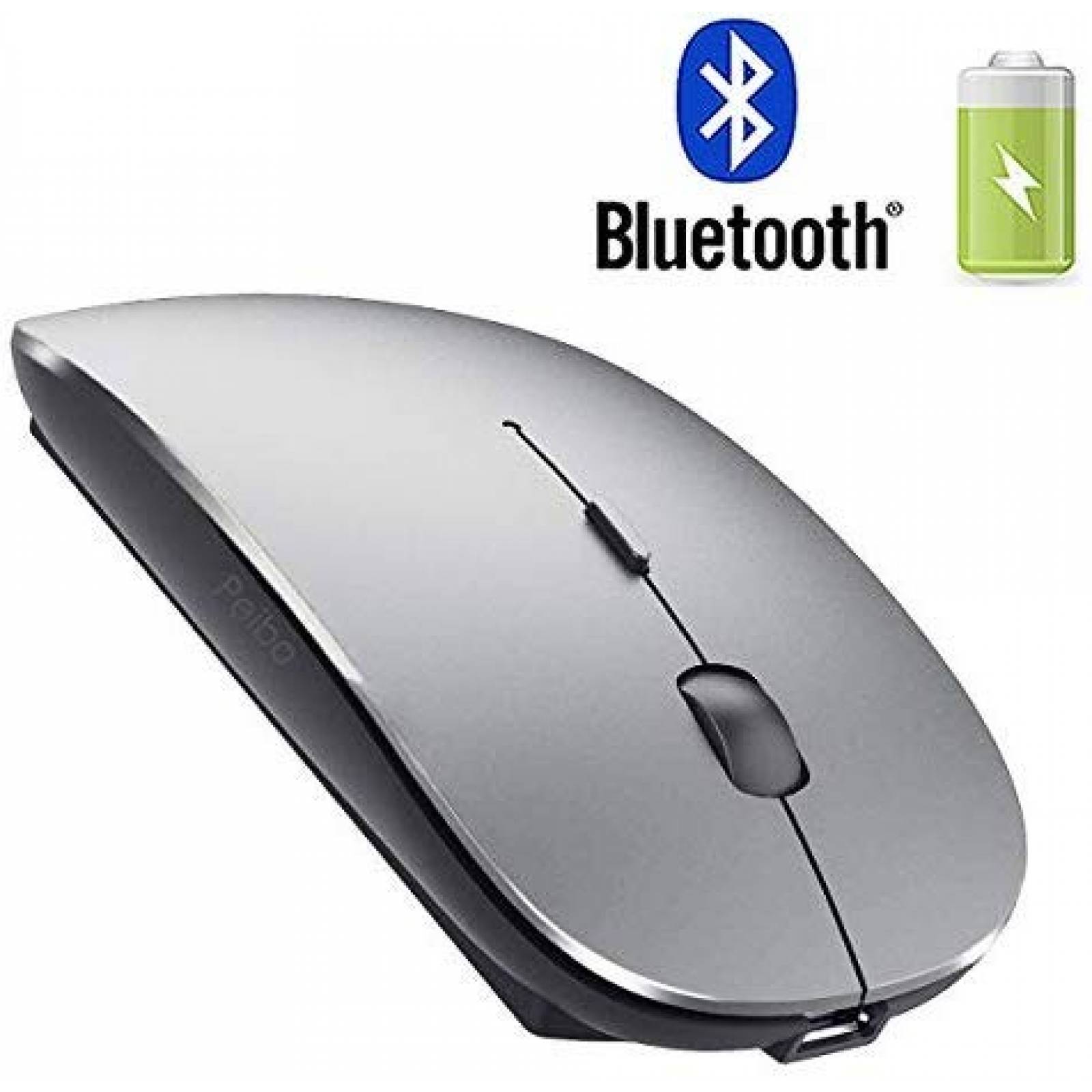 Mouse inalámbrico PEIBO recargable Bluetooth 4.1 -Gris