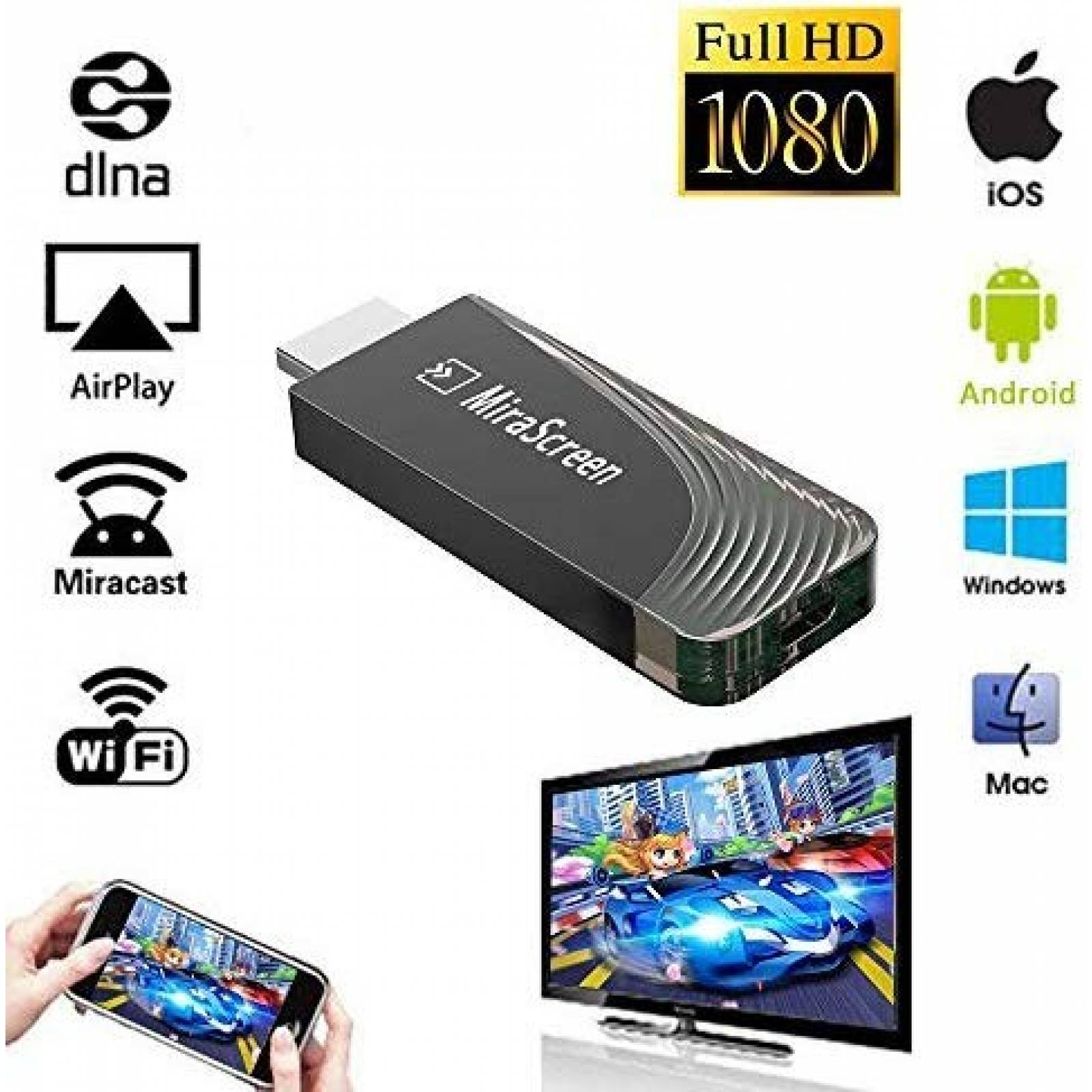 Receptor de pantalla iBosi Cheng inalámbrico -negro