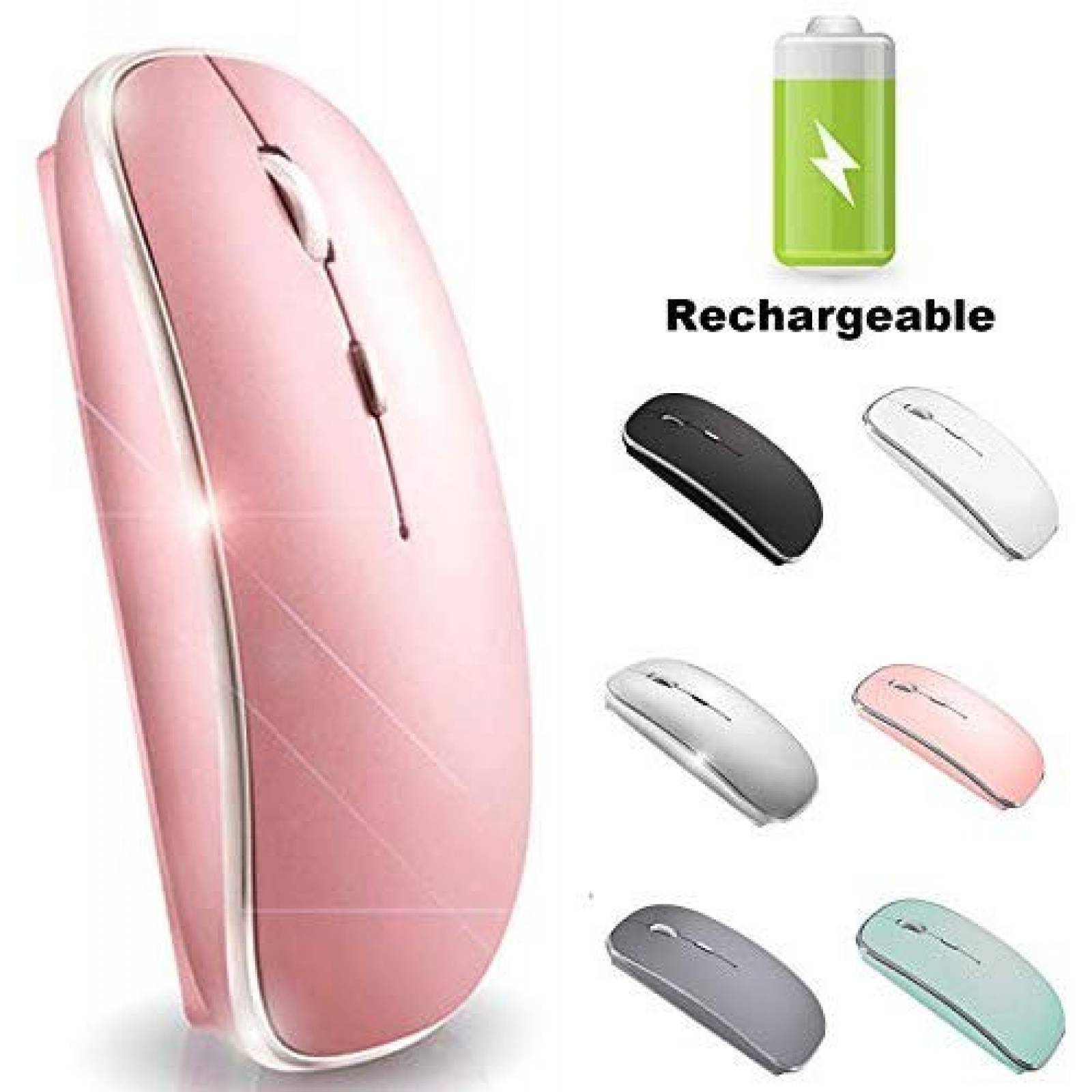 Mouse JETTA para Mac Inalámbrico USB/USB C Recargable -Rosa