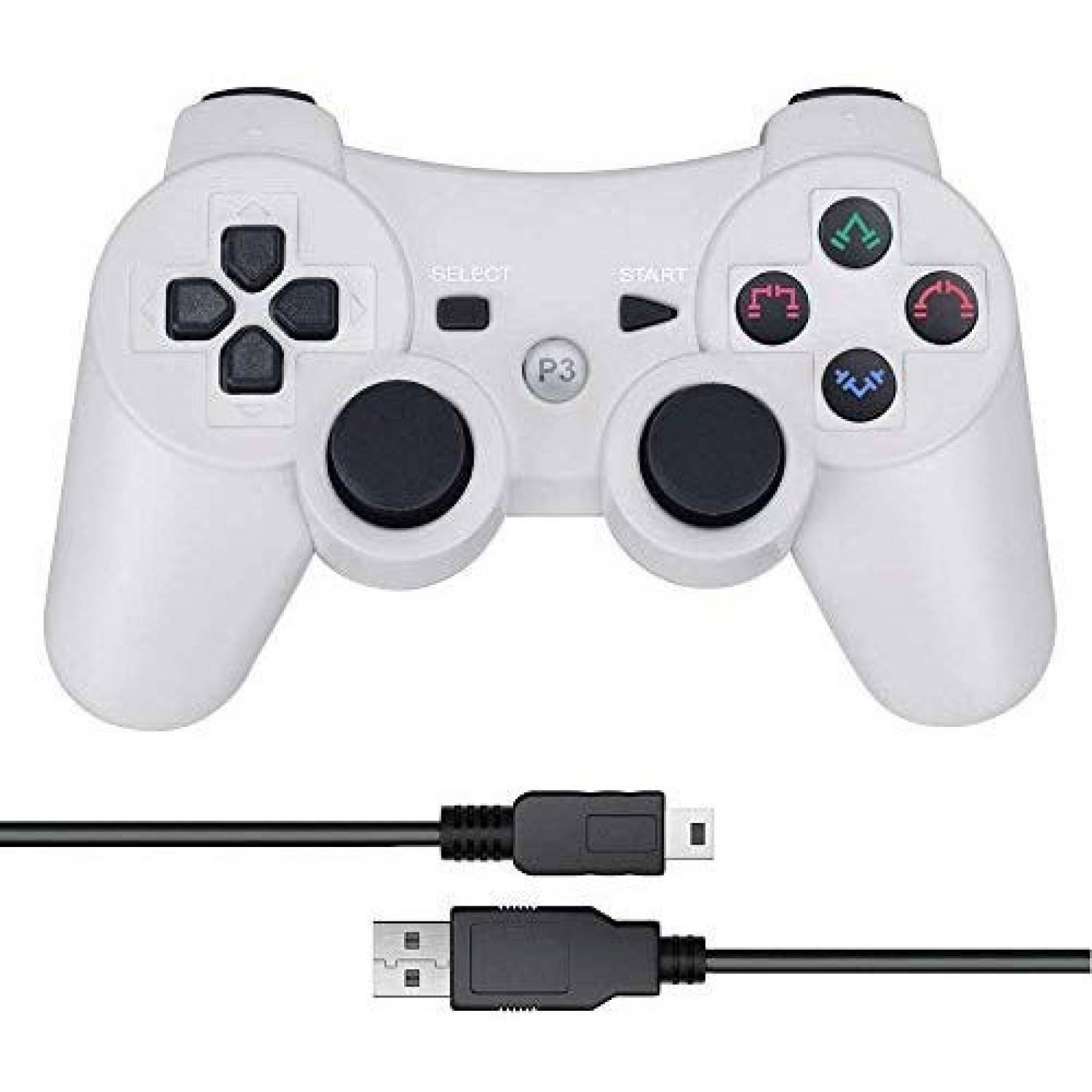 Control inalámbrico Autker p/PS3 con cable cargador -Blanco