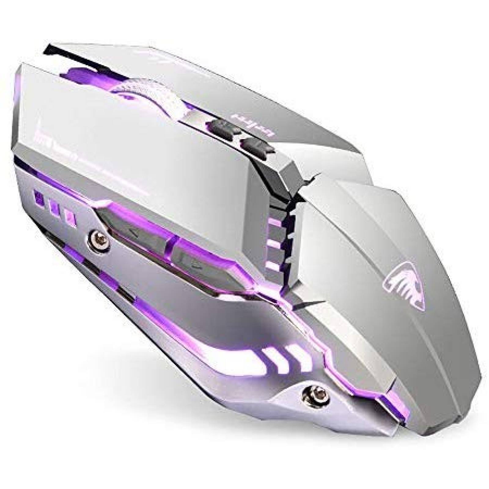 Mouse Gamer TENMOS T12 Luz LED 2.4G 7 Botones -Plateado