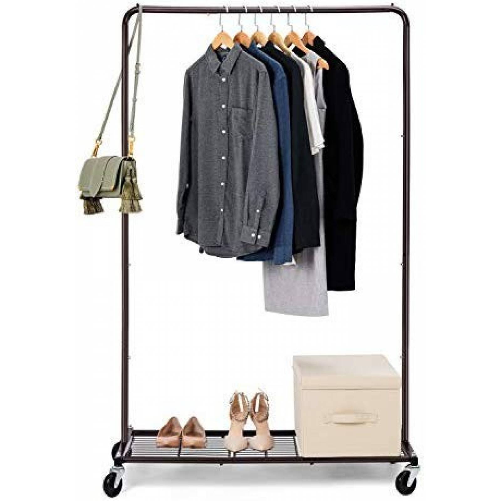 Rack de Ropa Bextsware Perchero Resistente de Metal -Bronce