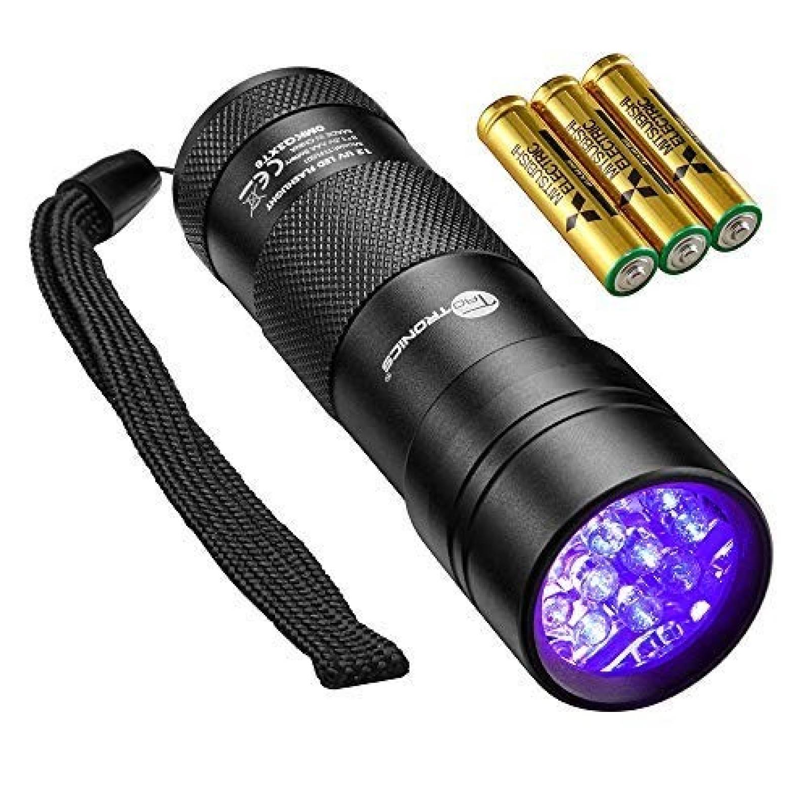 Linterna TaoTronics UV Luz Negra de 12 LEDs con 3 Pilas