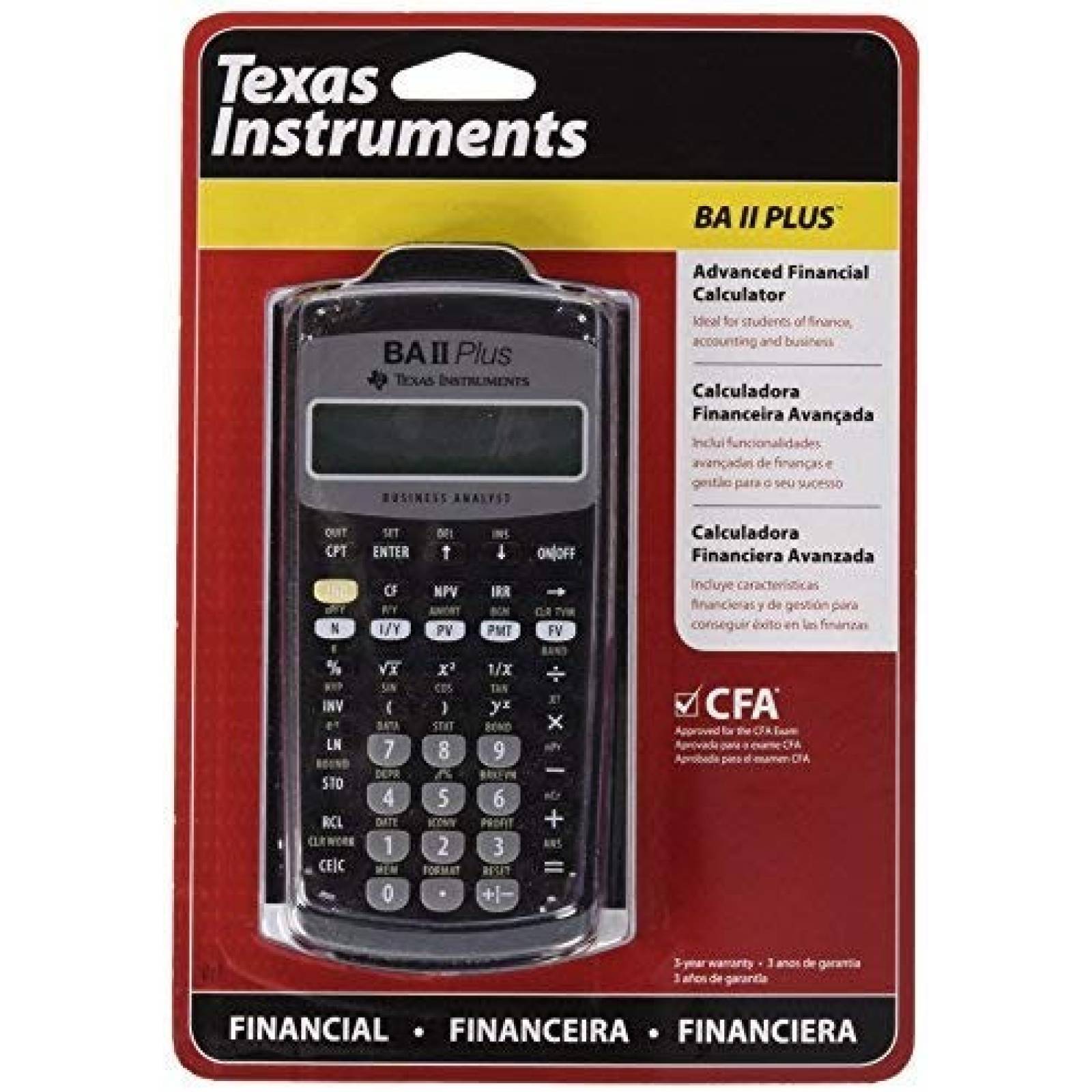 Calculadora financiera Texas Instruments BA II Plus avanzada