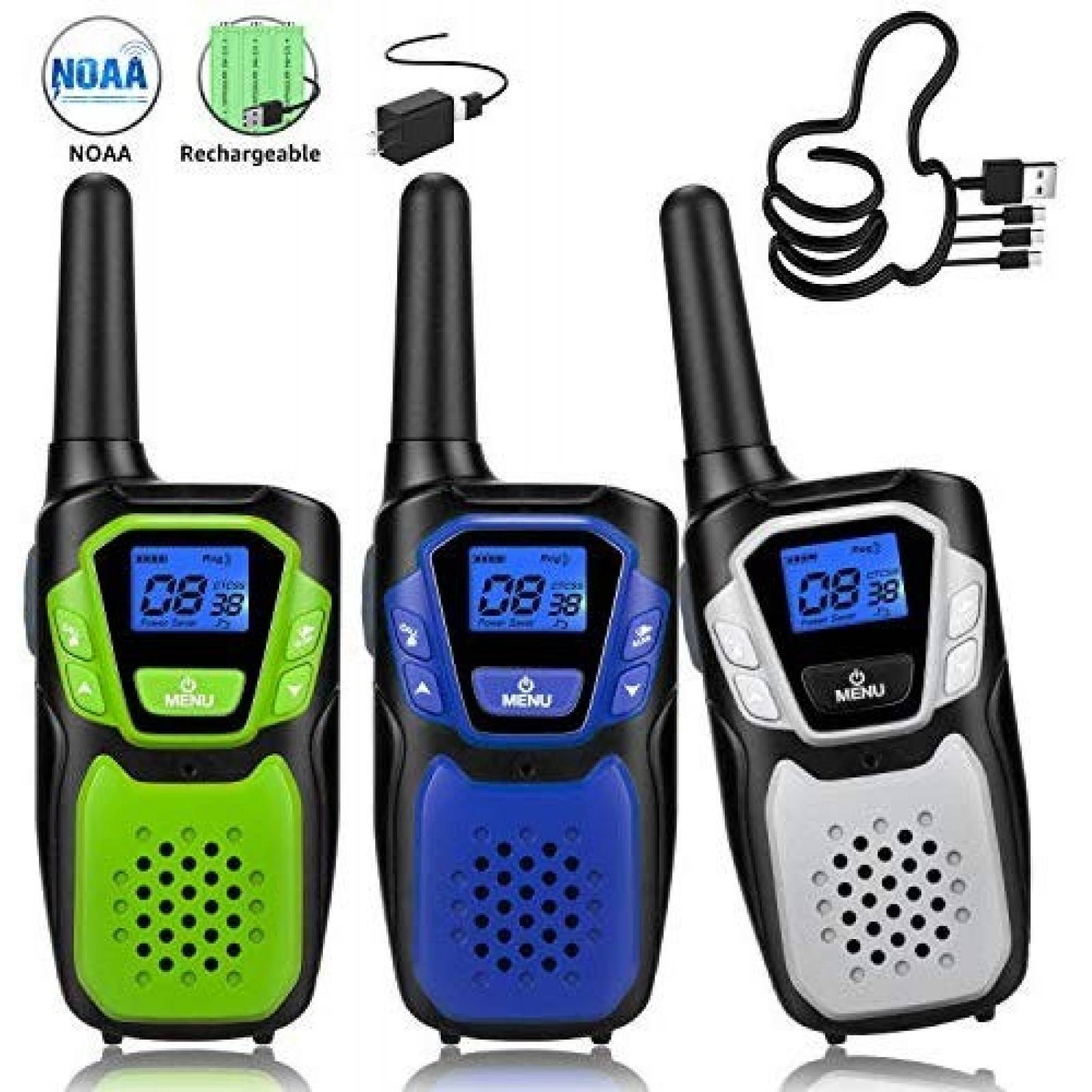 Radios Topsung Recargables 2 Vías Largo Alcance 3 Pack