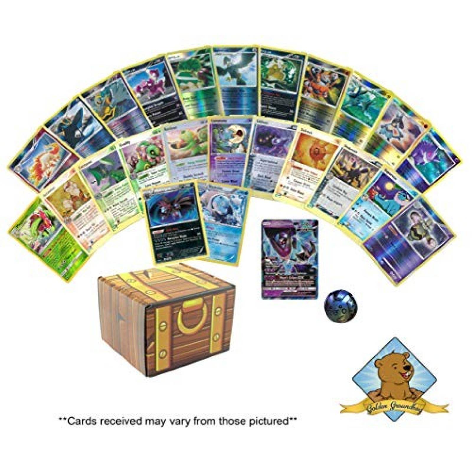 25 tarjetas de Pokemon Golden Groundhog All Holo +tarjeta GX