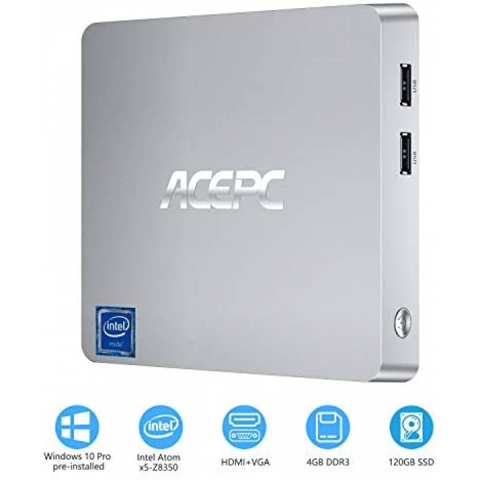 PC Mini ACEPC Intel Atom Z8350 4GB+64GB+120GB SSD Windows 10