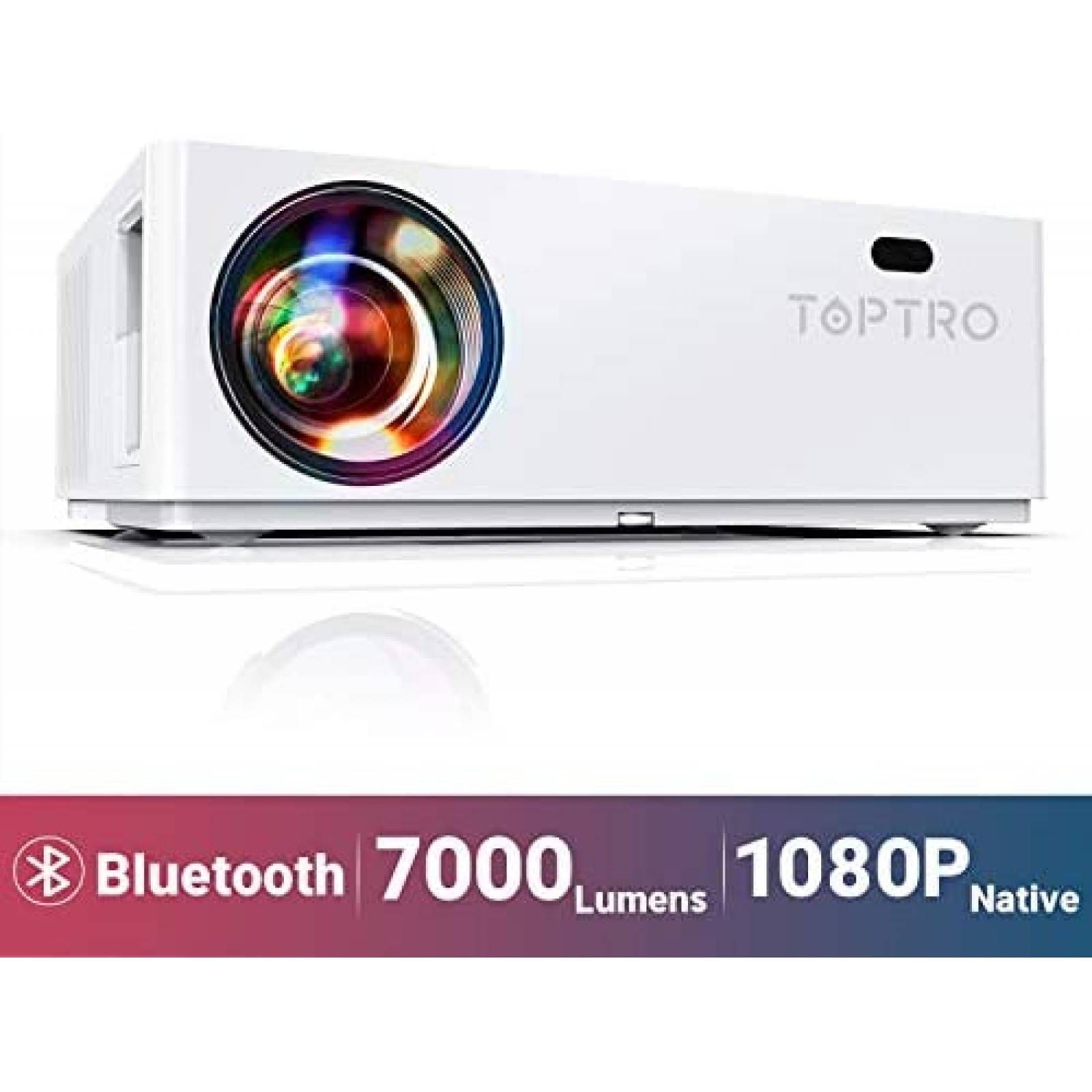 Proyector Portátil TOPTRO TR81 1080P Display 350'' -Blanco