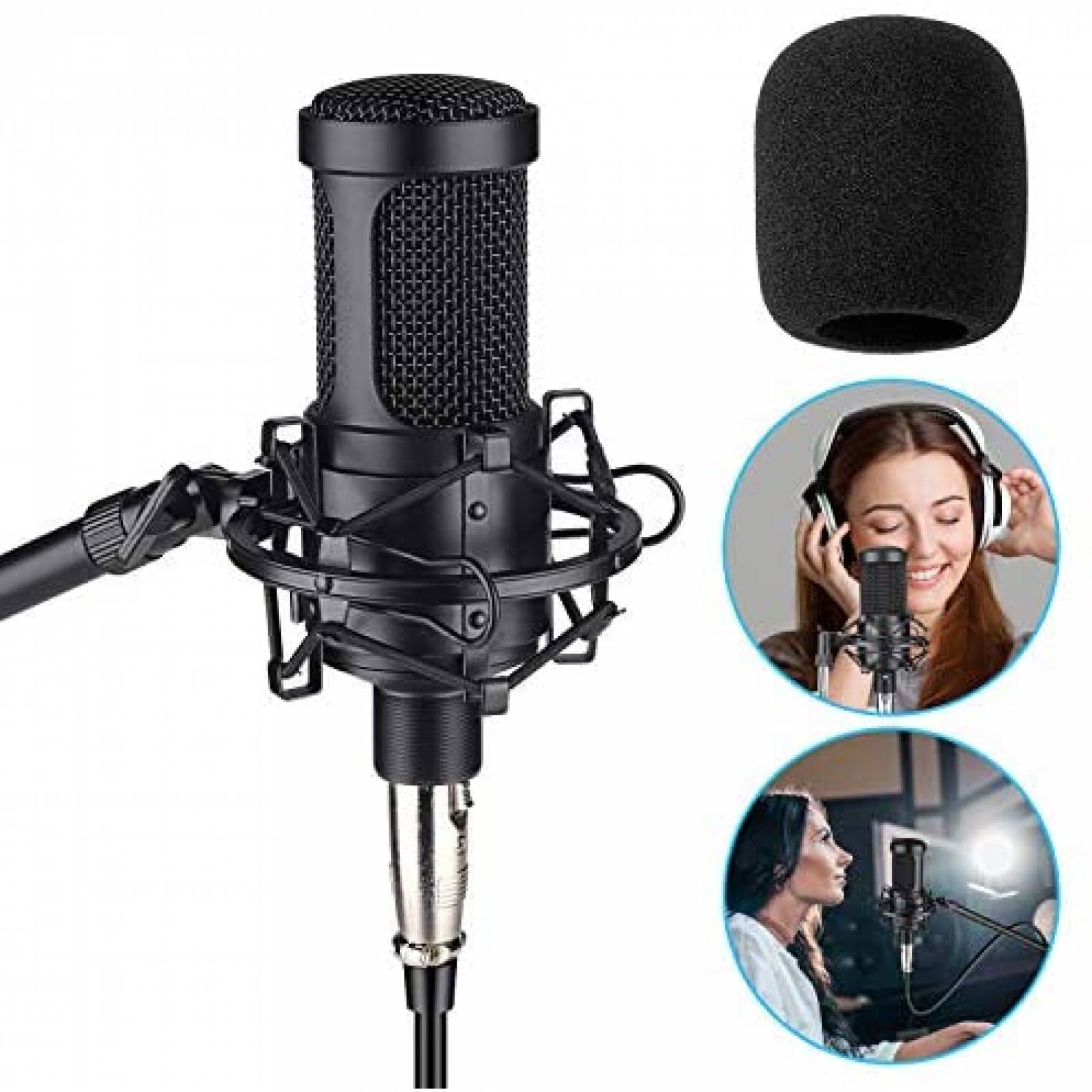 Micrófono aokeo AK-60 Condensador Profesional -Negro