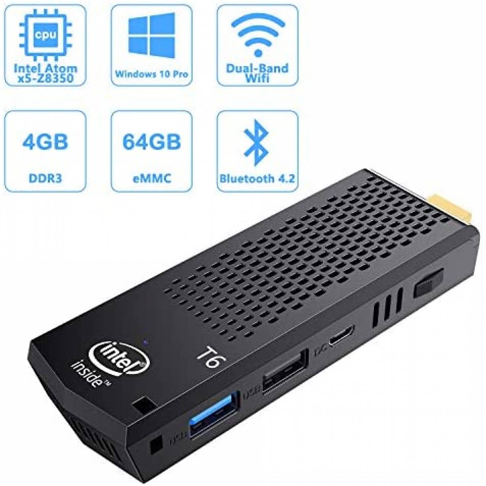 Mini PC Terryza X5-Z8350 64GB Win10 Bluetooth 2.4G 4K HD