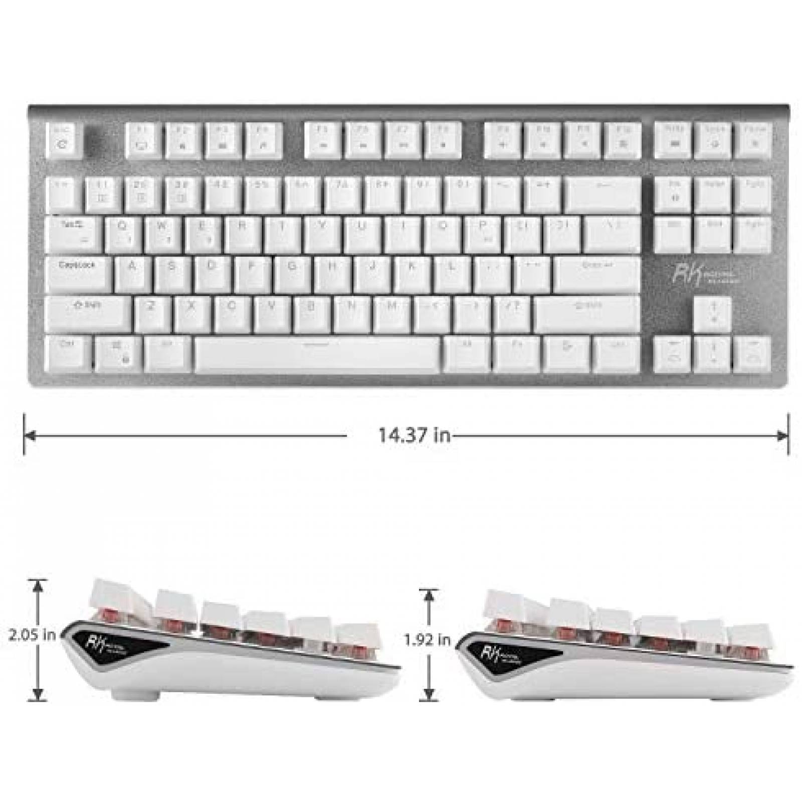 Teclado Gamer RK ROYAL KLUDGE RK87 Pro iOS Android -Blanco