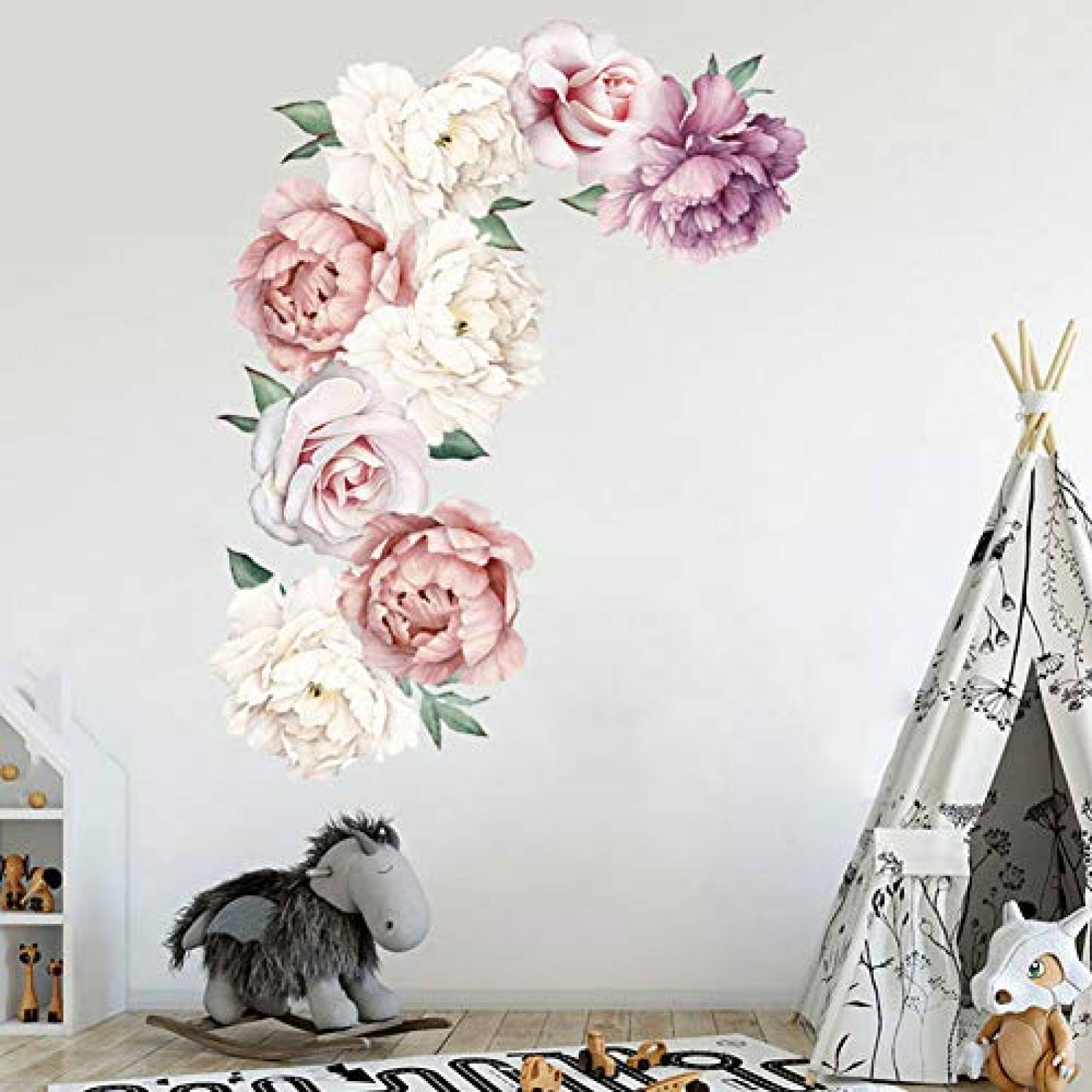 Stickers Decorativos para Pared WINDVALE Floreado -Rosa