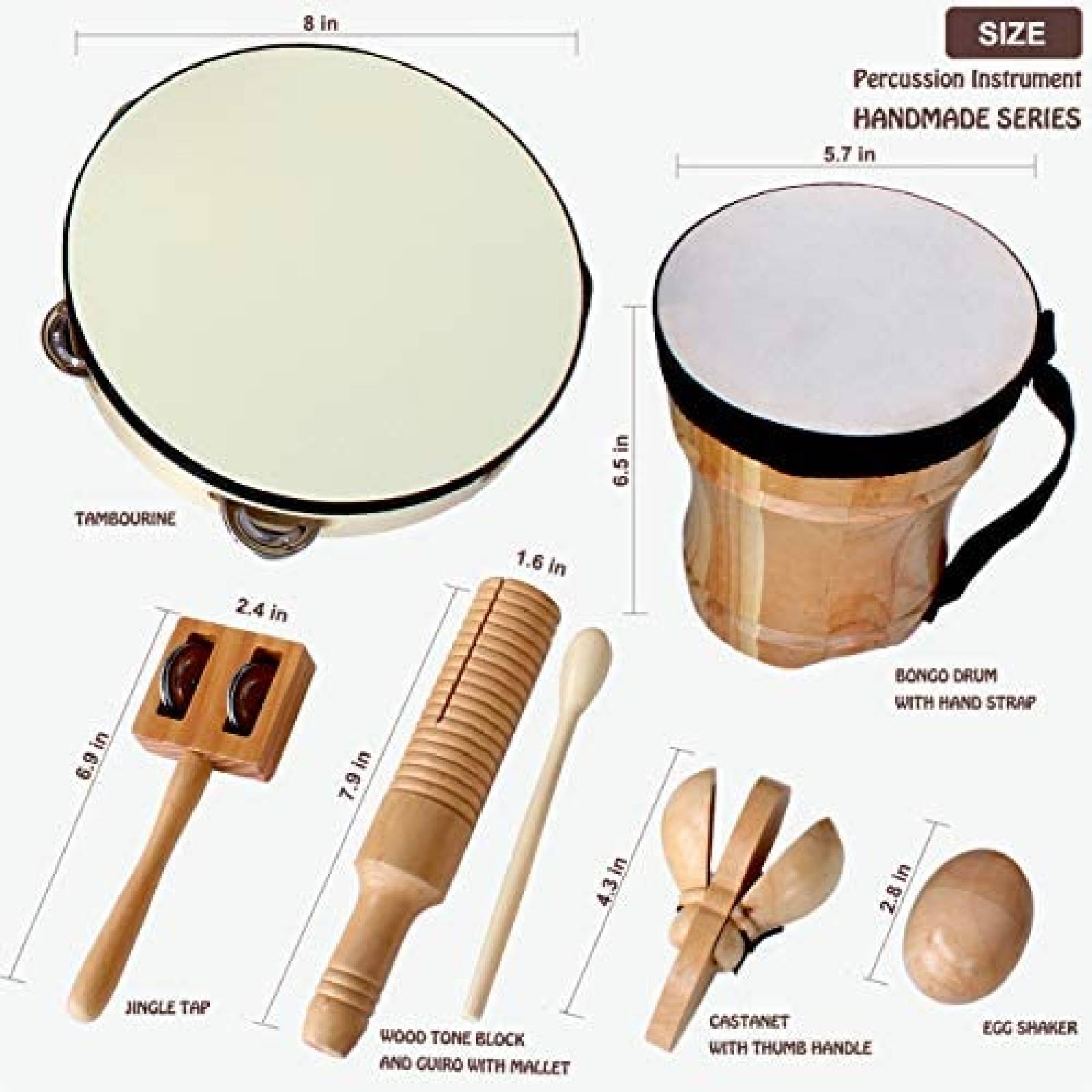 Set de Instrumentos Musicales Musicite Artesanales Madera