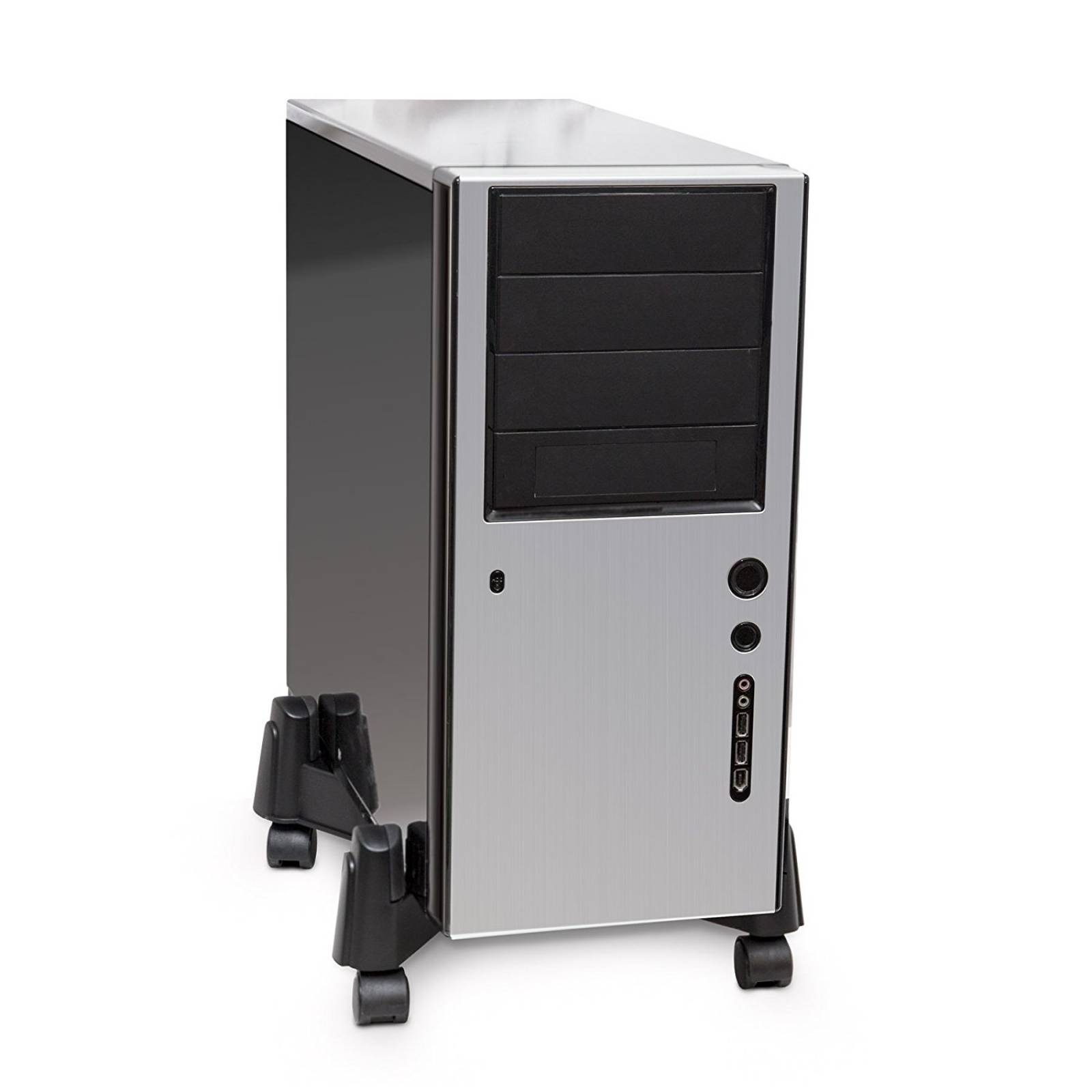 Base Ajustable Syba Para Cpu Plástico Duro Con Ruedas -negro