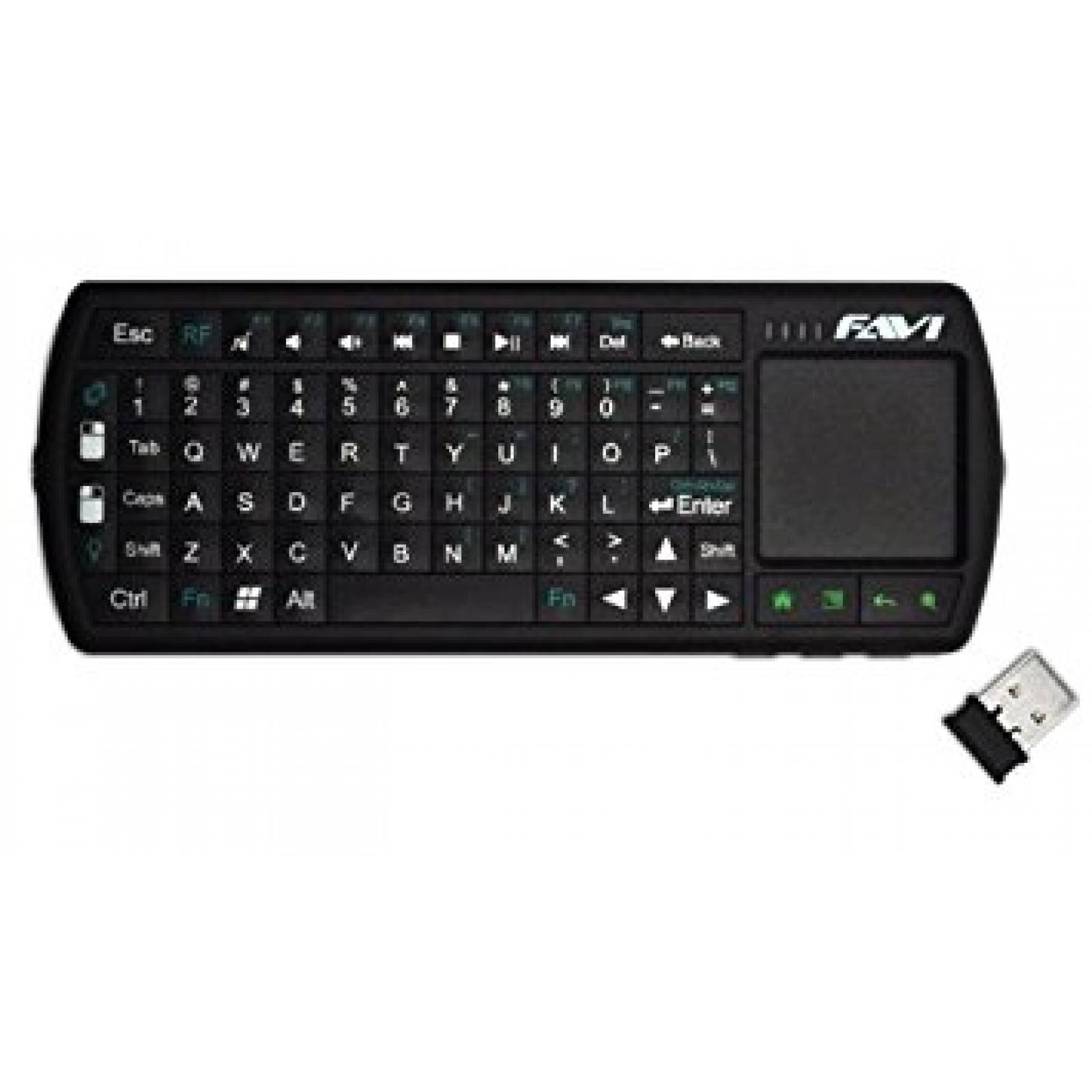 FAVI FE02 USB inalámbrico Teclado retroiluminado Mini -Negro