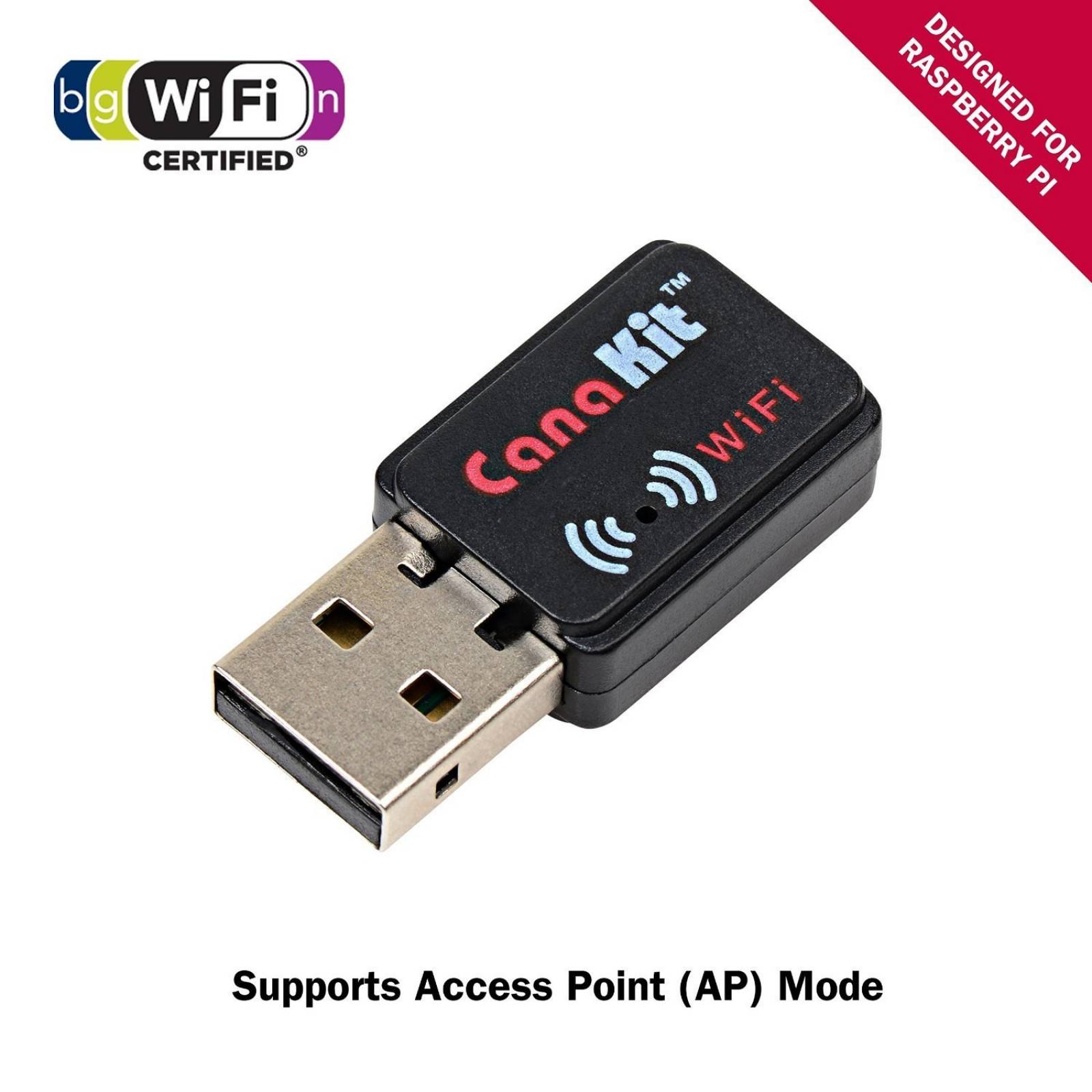 Adaptador Wifi Canakit Raspberry Pi Dongle 150 Mbps -negro