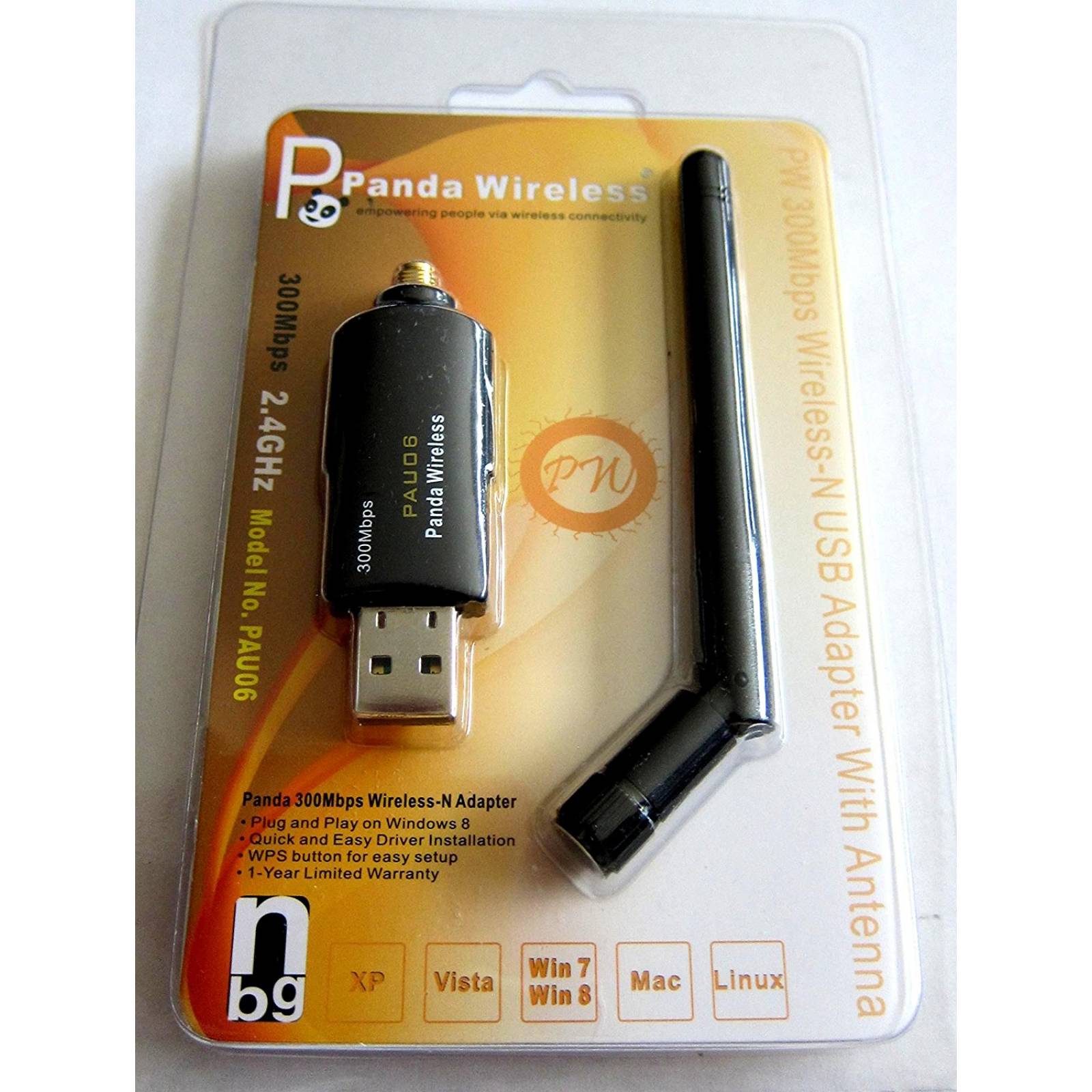Adaptador Wifi Panda Wireless Pau06 Antena Usb 300mbps -n