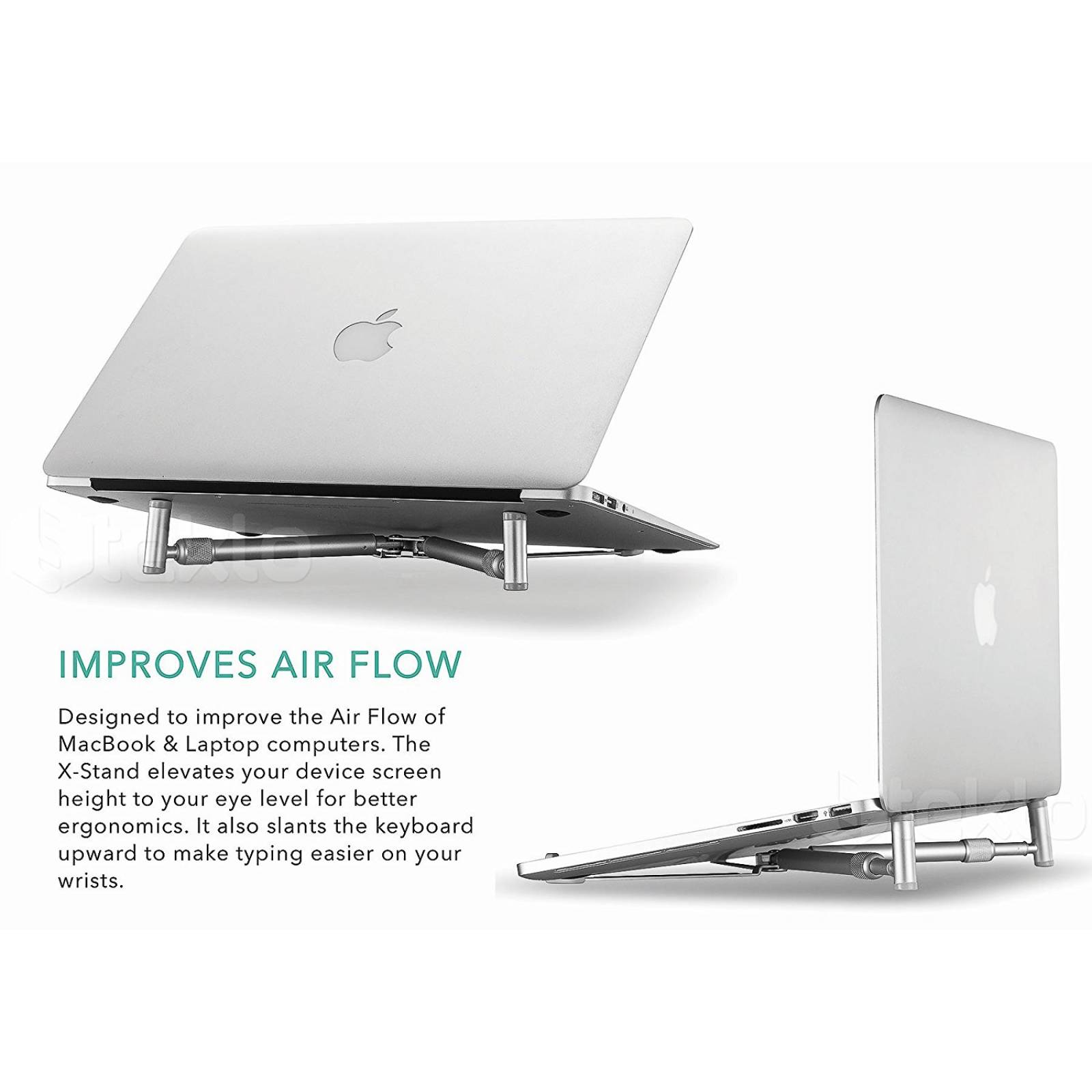 Base Para Laptop Steklo X-stand Ajustable Portátil -plateado
