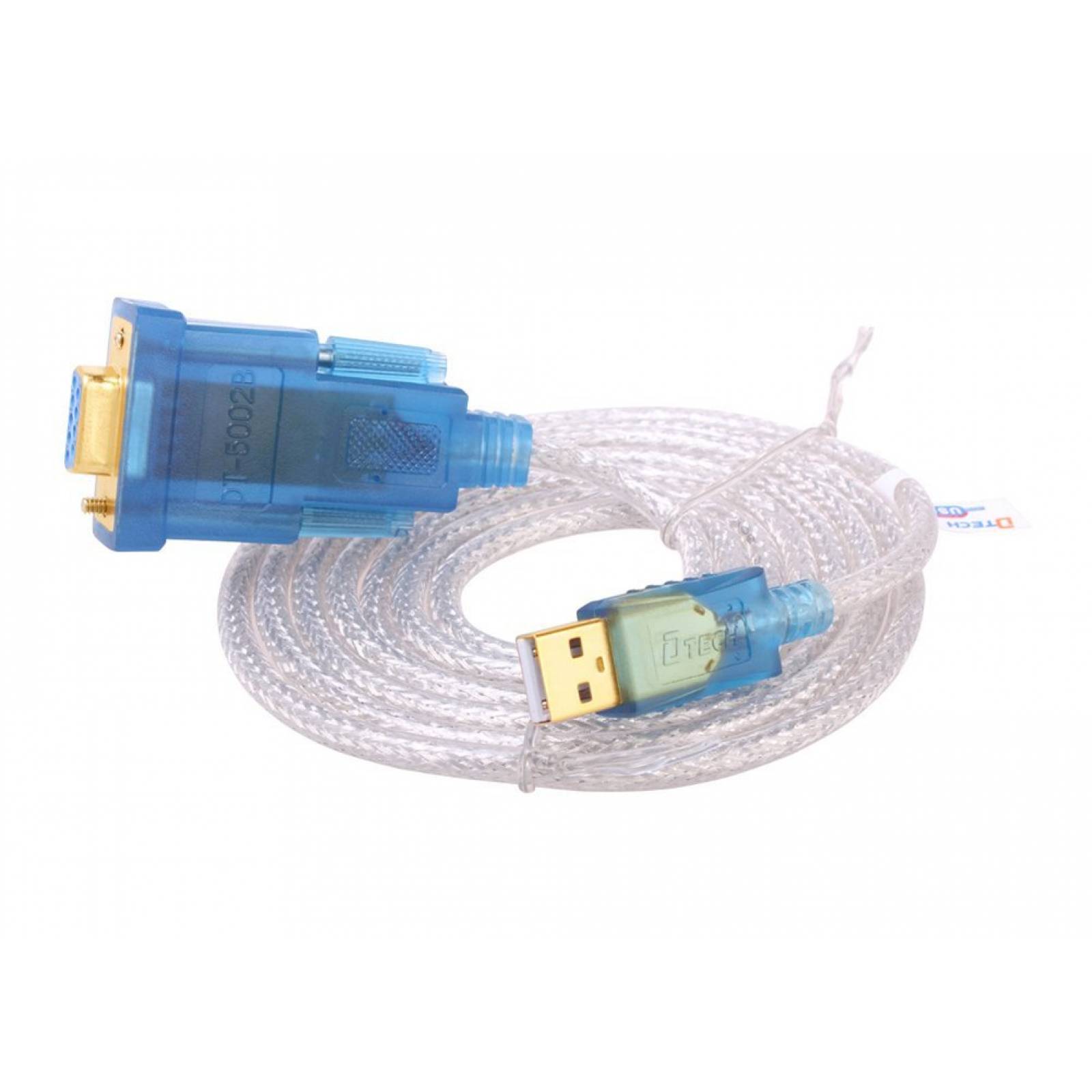 Cable Adaptador Dtech Usb A Rs232 Db9 Hembra 2 Metros -azul