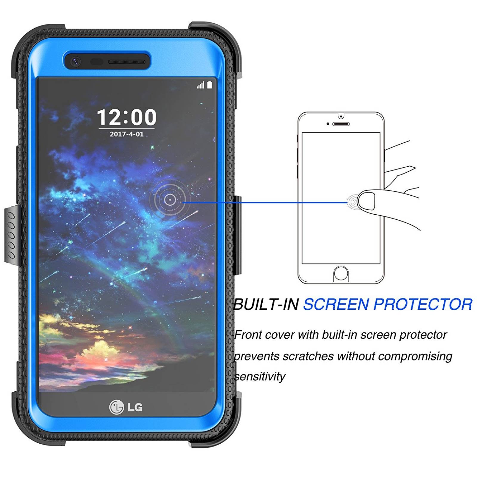 B:LG K20 más funda LG K20 V funda LG armonía/LG V5/LG K1 -Azul