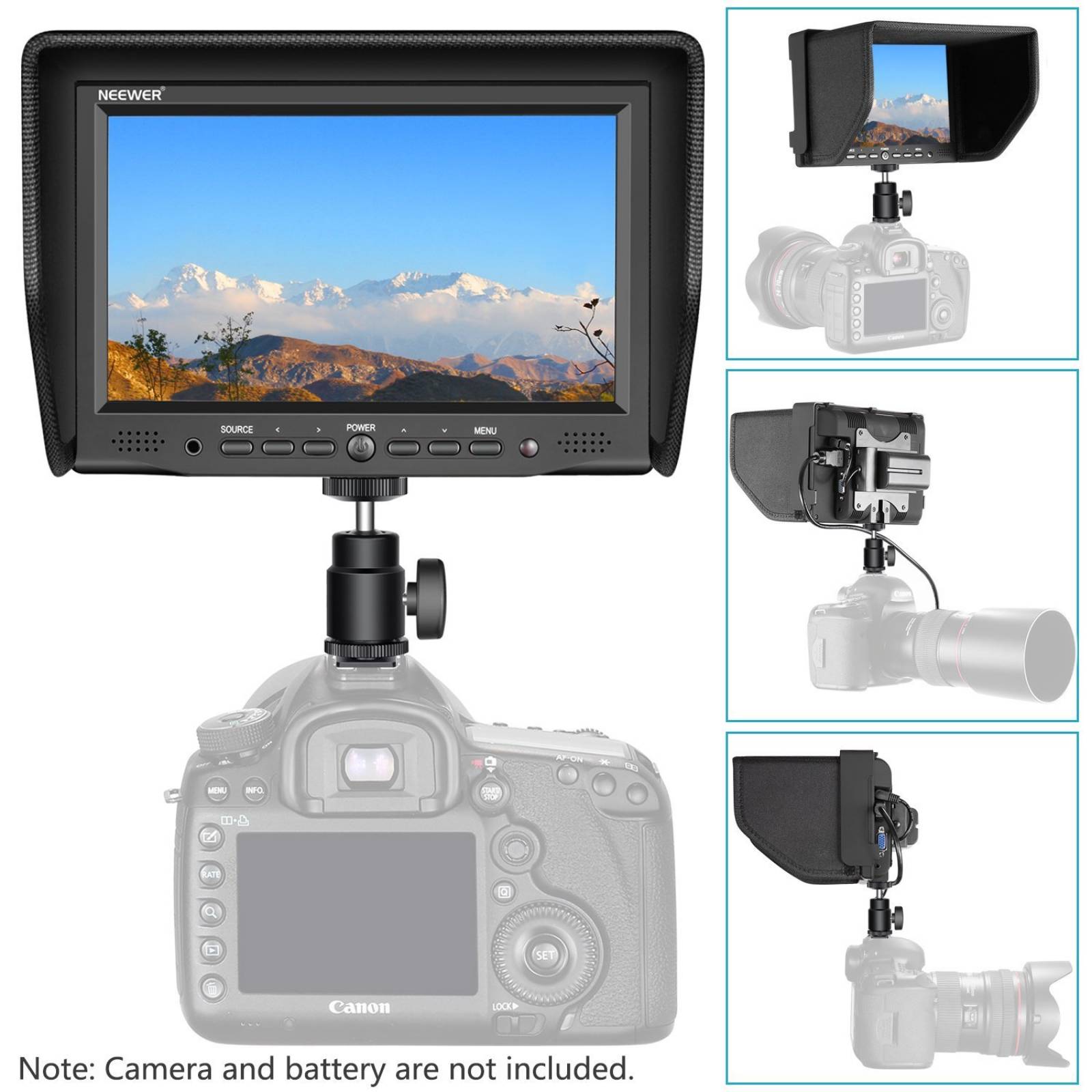 Monitor De Video Neewer Pantalla 7 Vga/av/hdmi Dslr 800x480