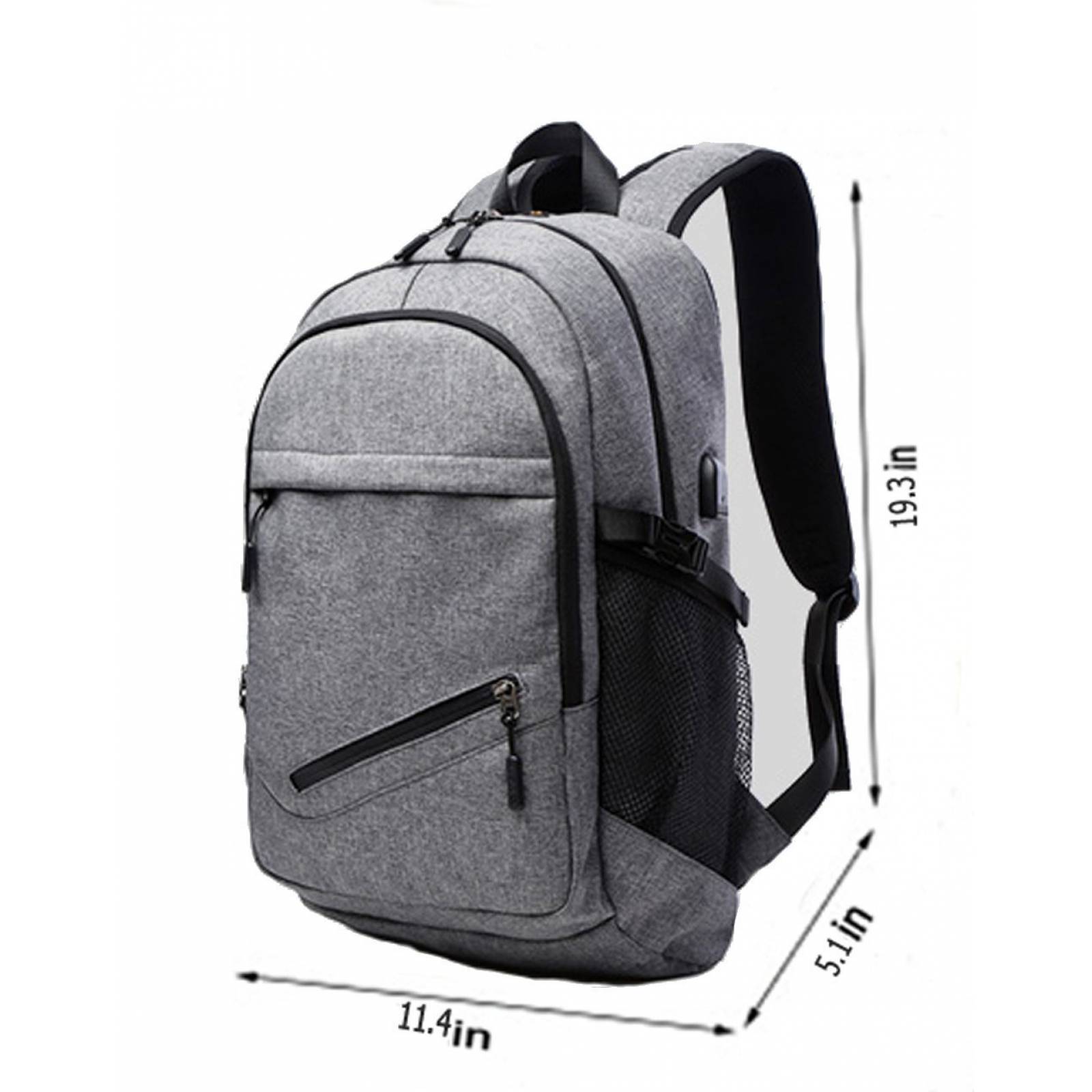 Mochila Kolako Laptop 15.6 Res Agua Puerto Carga Usb -gris