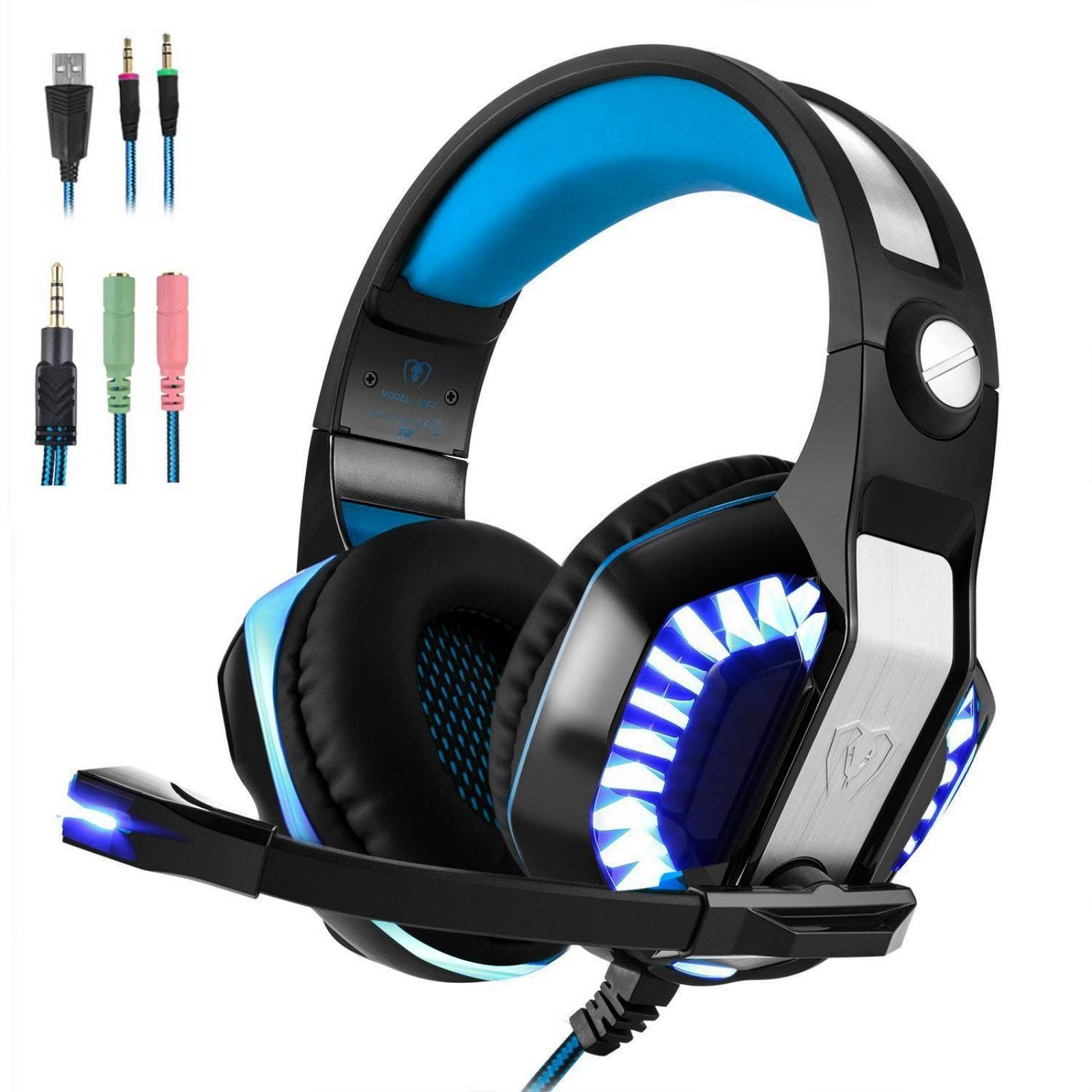 Diadema Gamer Beexcellent Stereo Mic Ps4 Xbox Pc -negro Azul