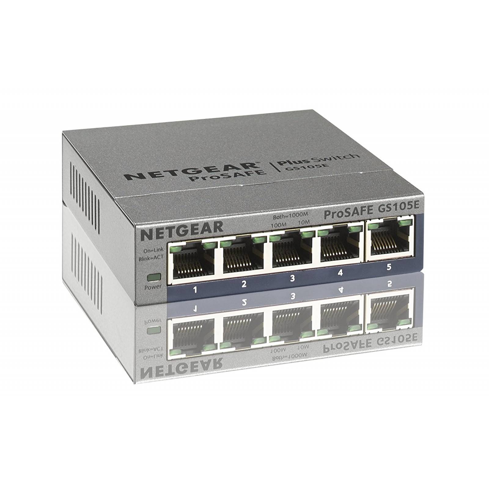 Switch Ethernet Netgear Gs105e-200nas Con 5 Puertos Gigabit