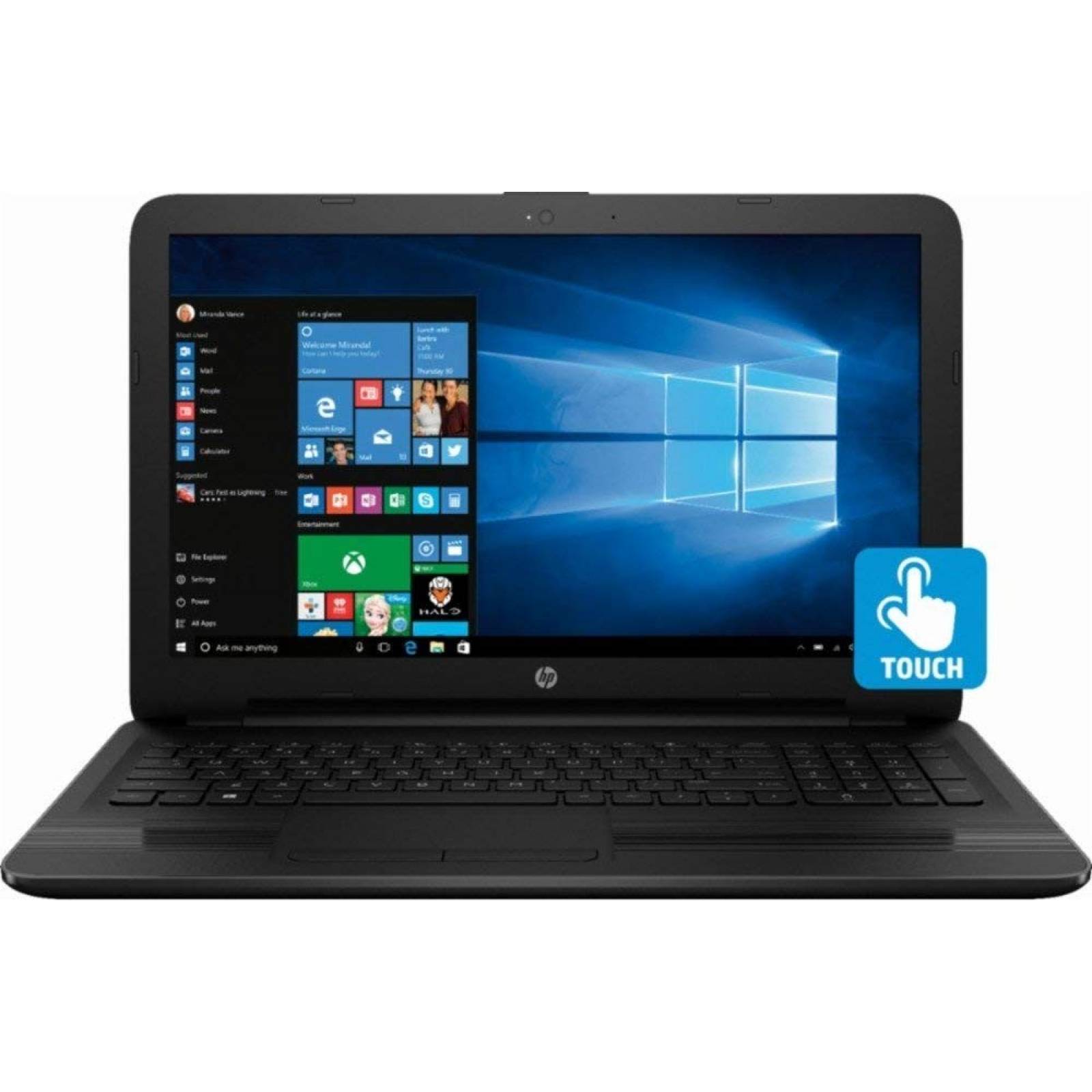 Laptop HP Touch 15.6 i3 8GB 1TB DVD Bluetooth Win10 -Negro