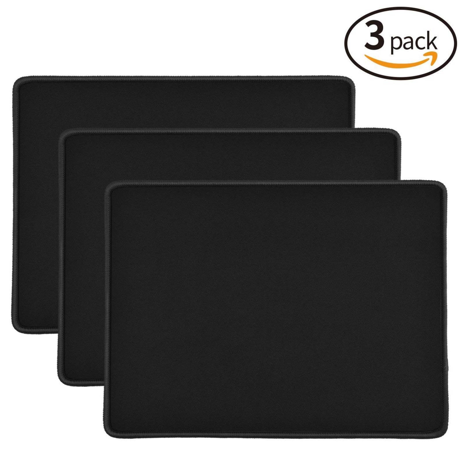 Paquete de Mouse Pad MROCO Gaming Borde Cocido 3 Pzs -Negro