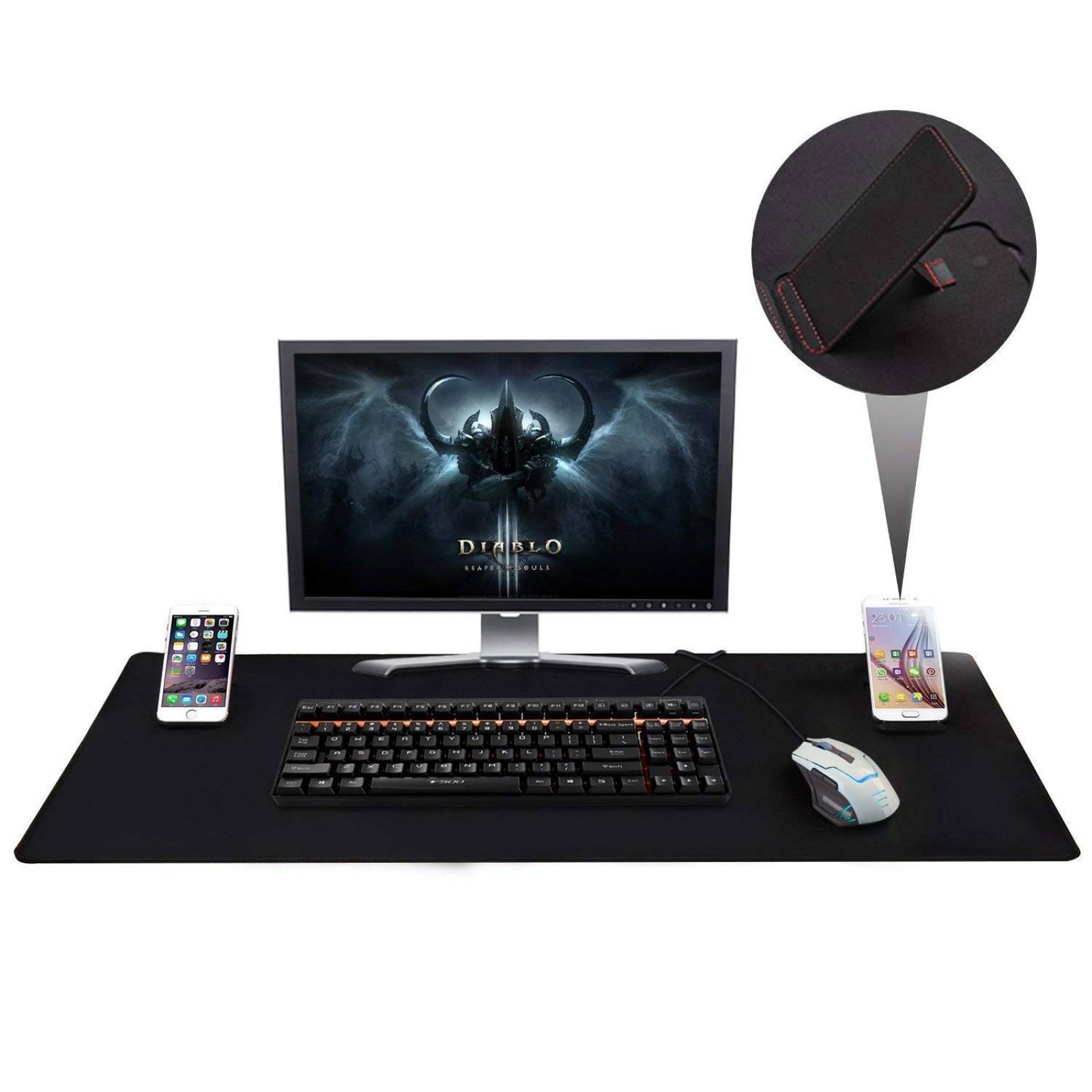 Mouse Pad Vogek Gaming XXL con Soporte 34x23'' -Negro