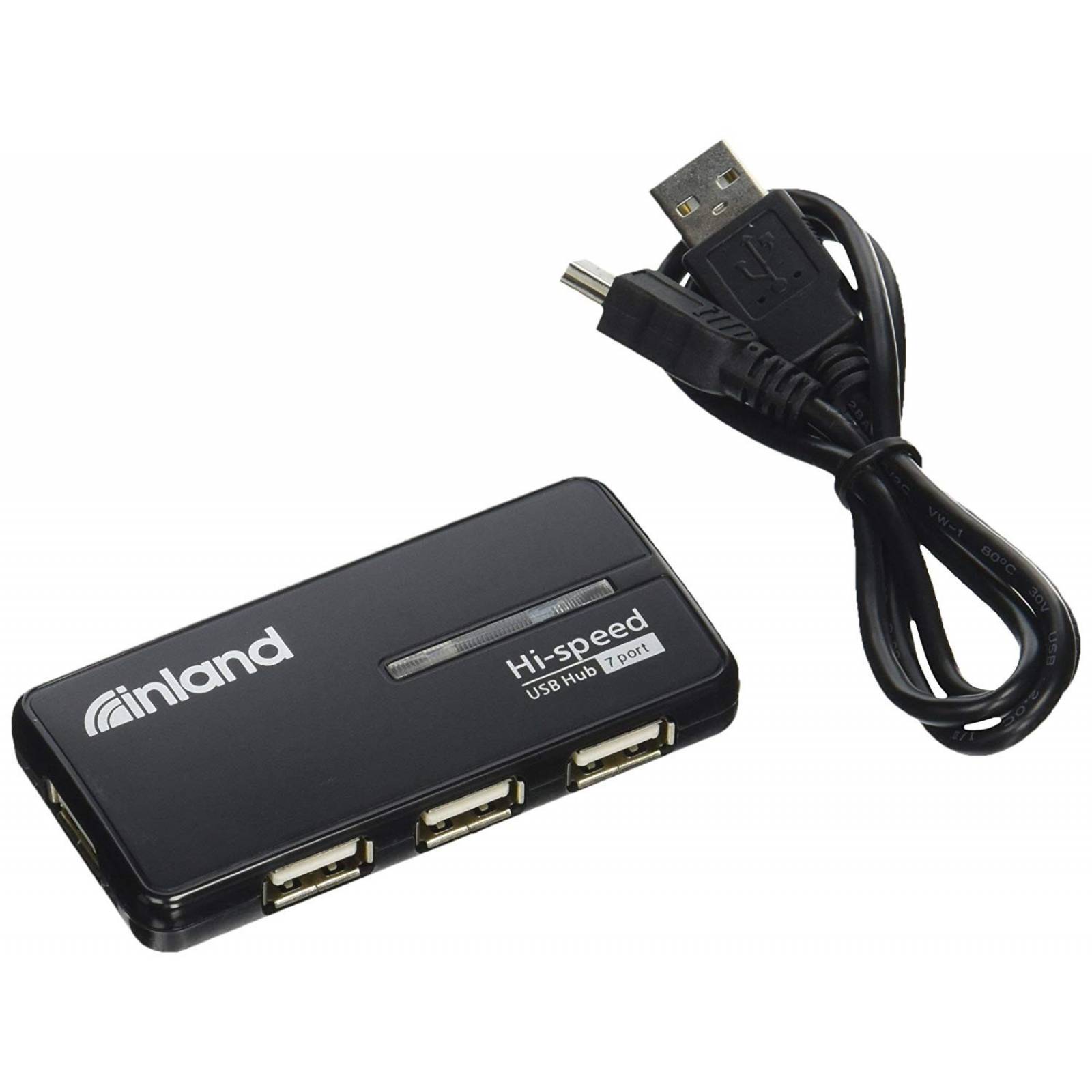 HUB USB Inland 7 puertos USB 2.0 para Android iOs Windows