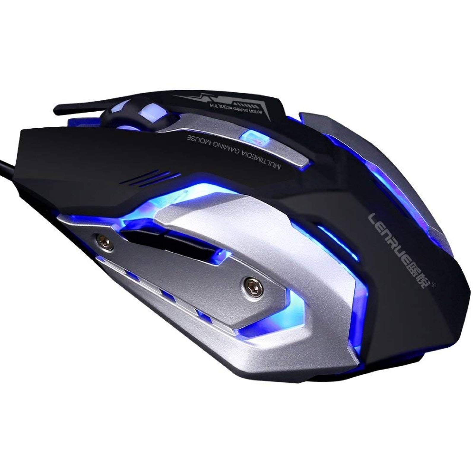 Mouse Gamer LENRUE Alámbrico 4 Niveles DPI 6 Botones -Negro