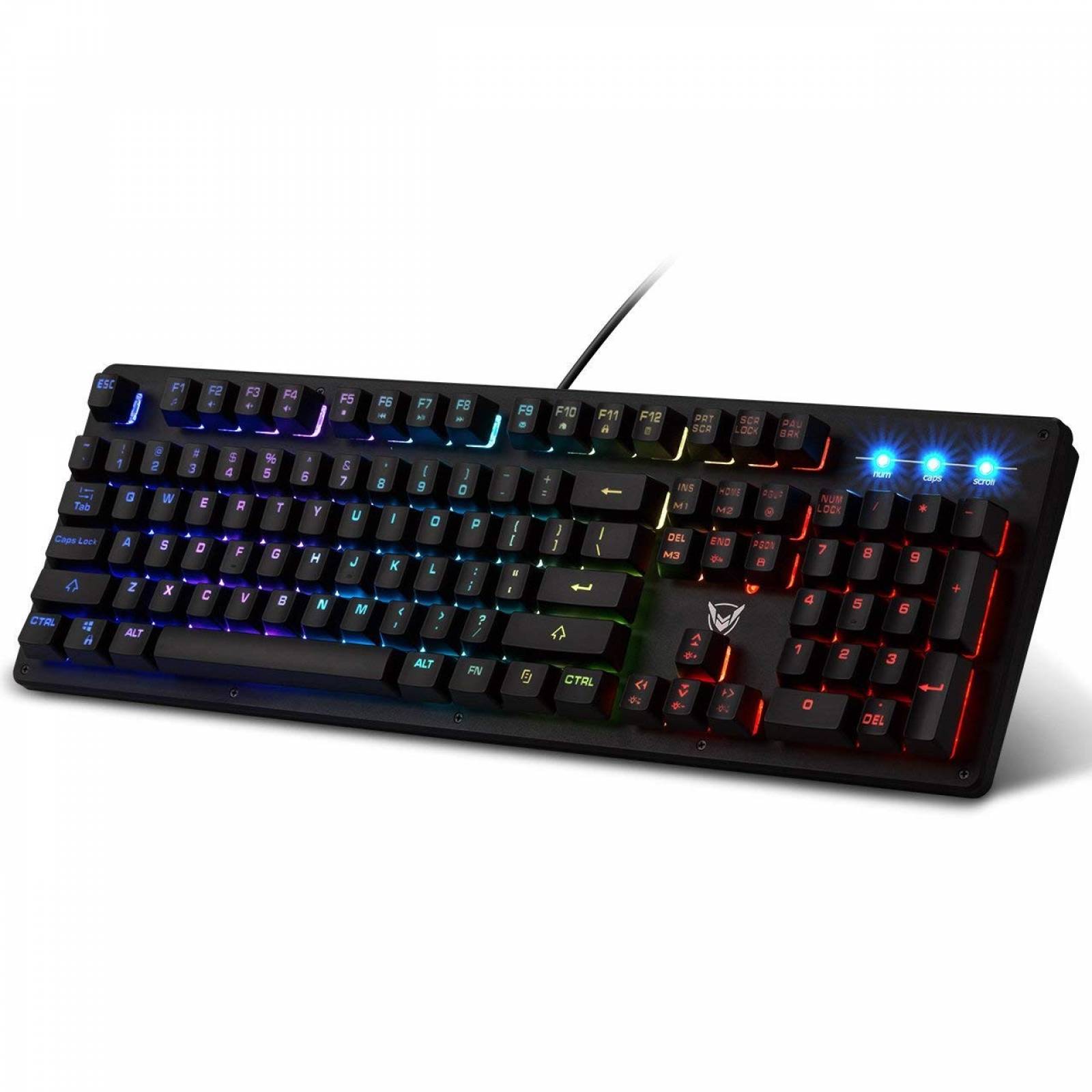 Teclado gamer PICTEK RGB retroiluminado impermeable