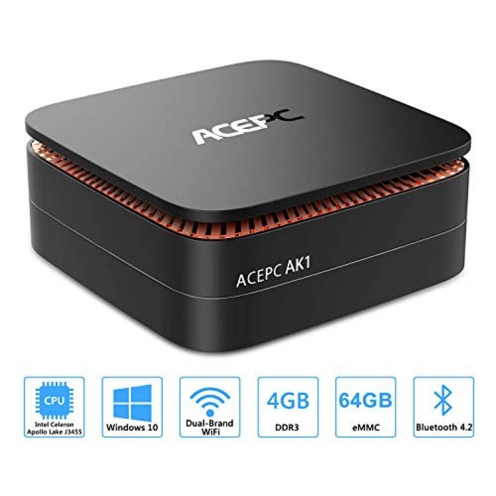 Mini PC ACEPC AK1 Intel Apollo Lake 4gb 64gb Win 10